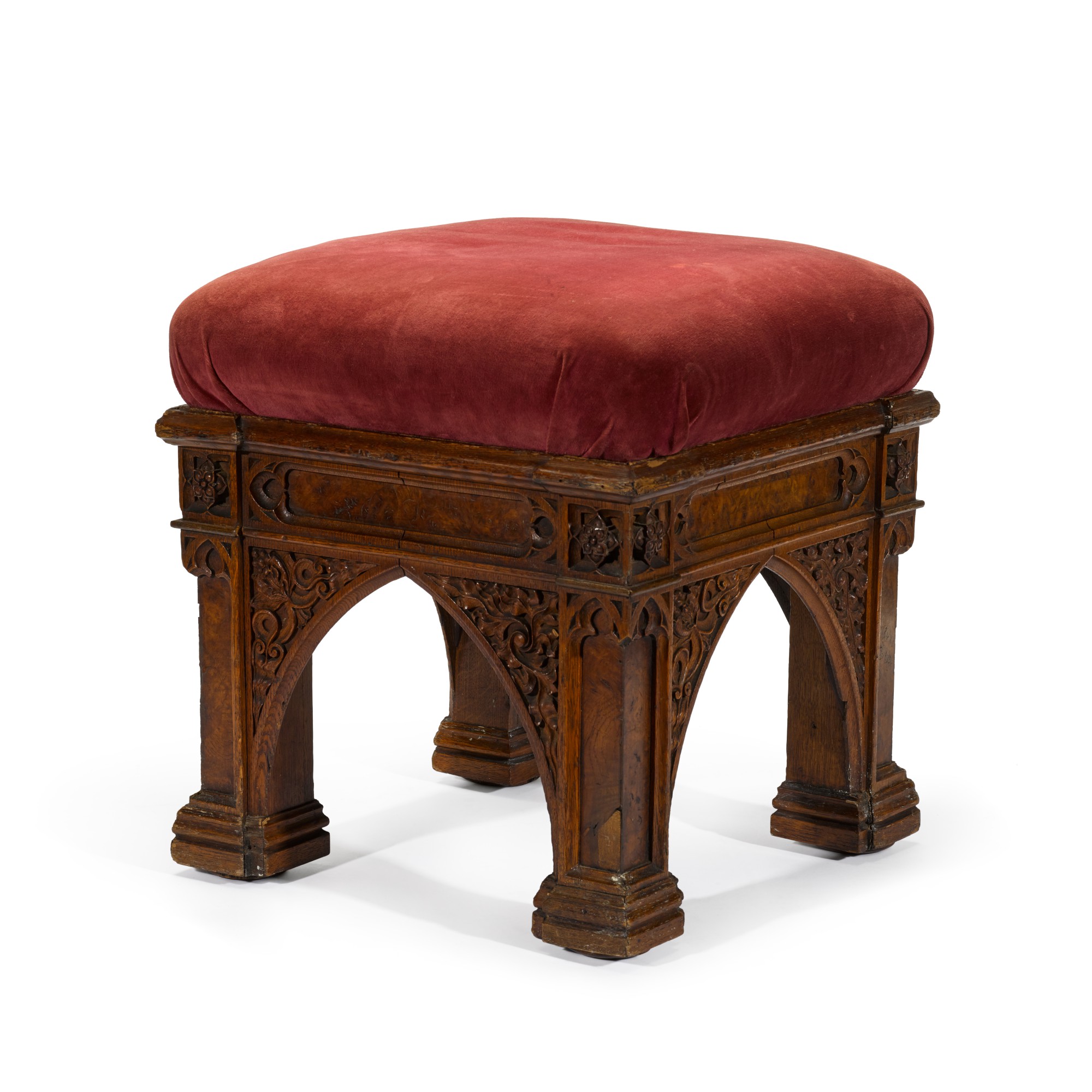A George IV carved and pollarded oak stool by Morel and Seddon, circa ...