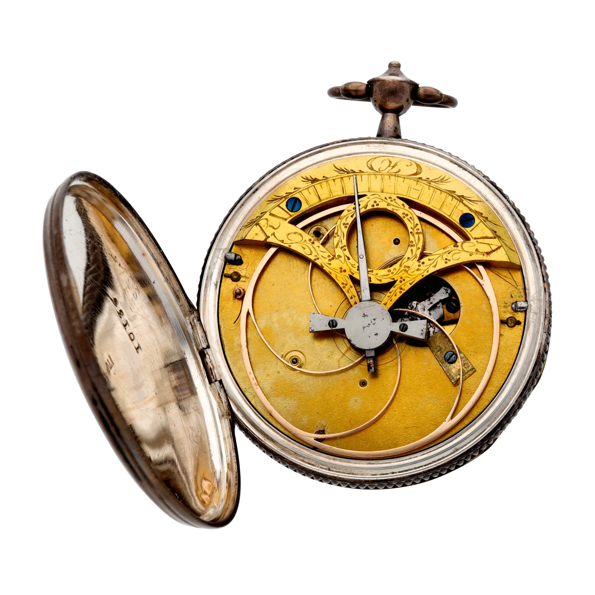 A silver watch with pouzait-type lever escapement and dead beat centre ...