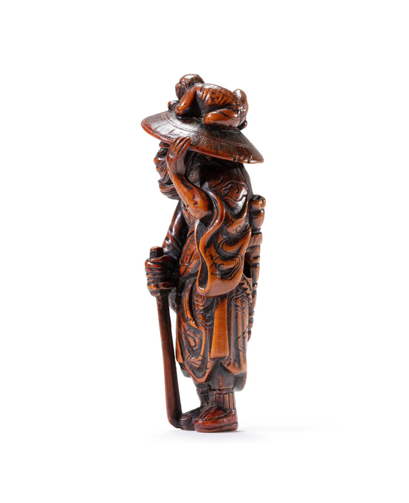 A carved wood study of Shoki and Oni Japan, Edo period | 日本 江戶時代 木雕鍾馗根付 ...