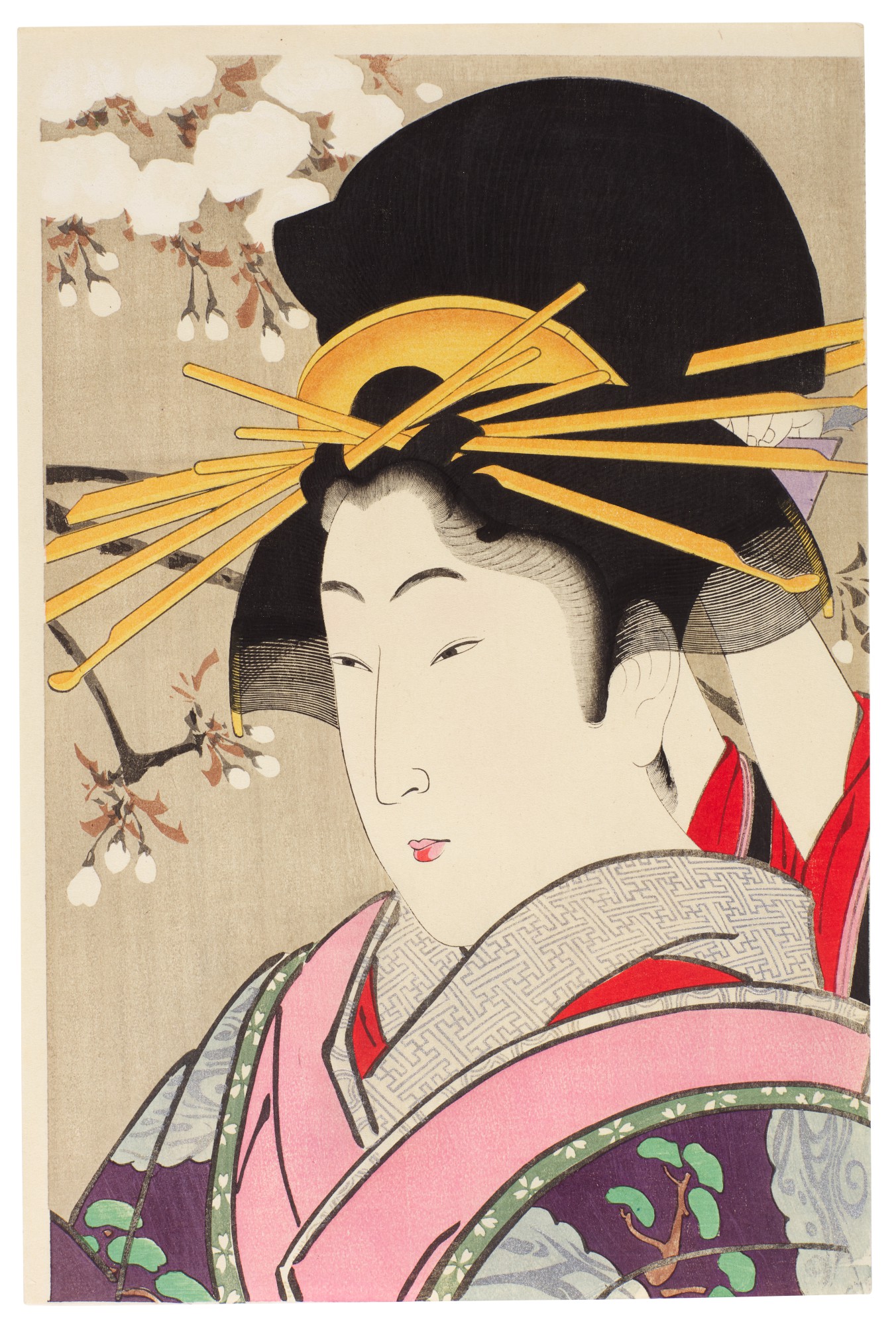 Kobayashi Kiyochika (1847-1915) Two woodblock print triptychs, Meiji ...