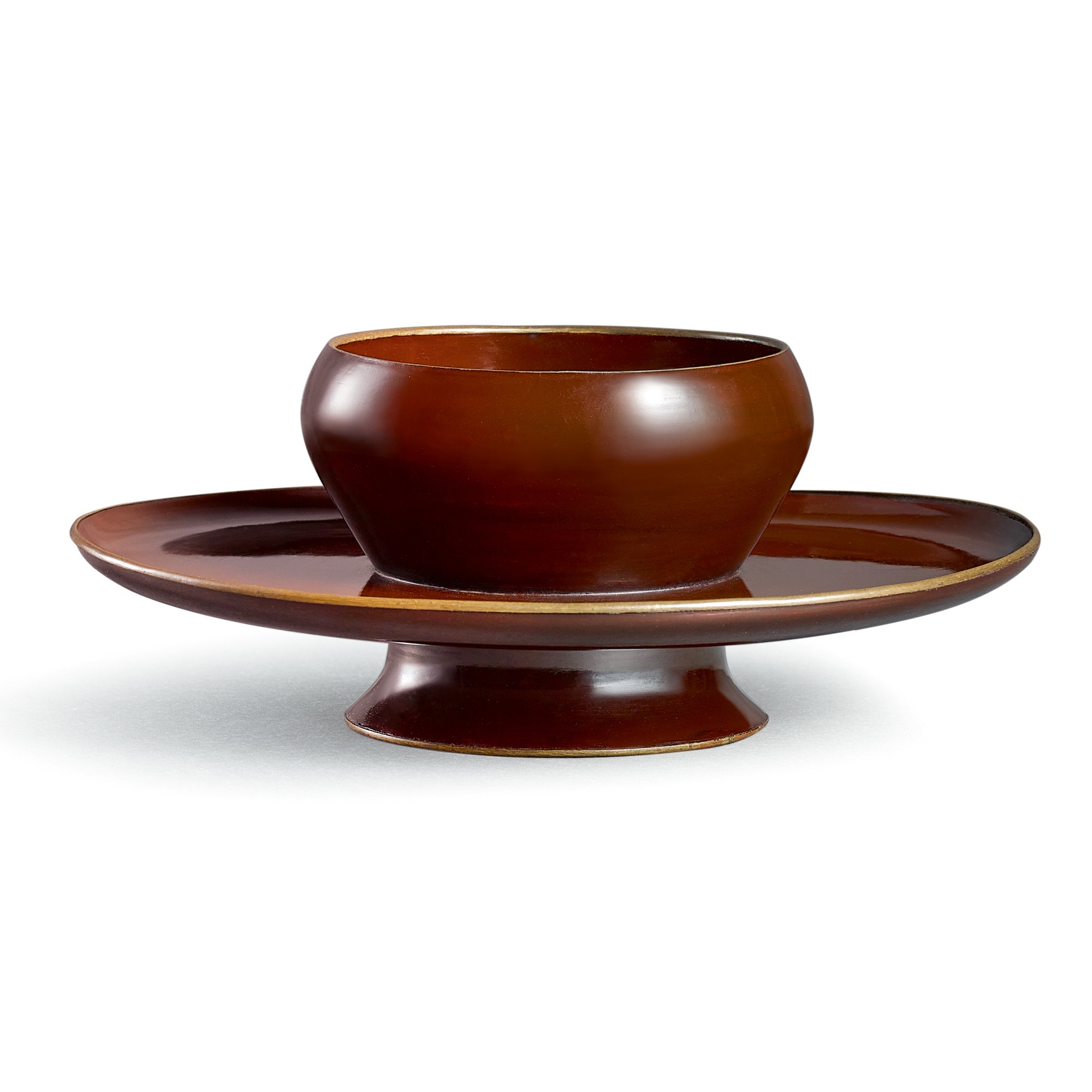 A BROWN LACQUER CUP STAND SONG DYNASTY | 宋 褐漆盞托 | Monochrome II | 2020 ...