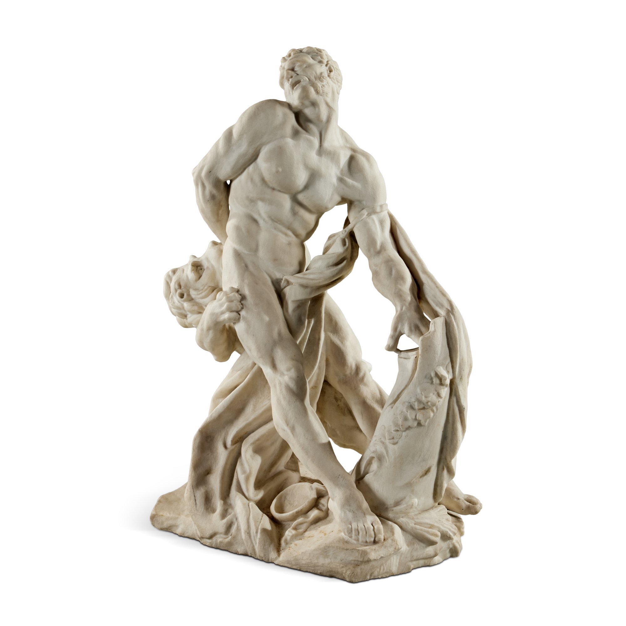 A French White Marble Group of Milo of Croton Devoured by a Lion, After ...