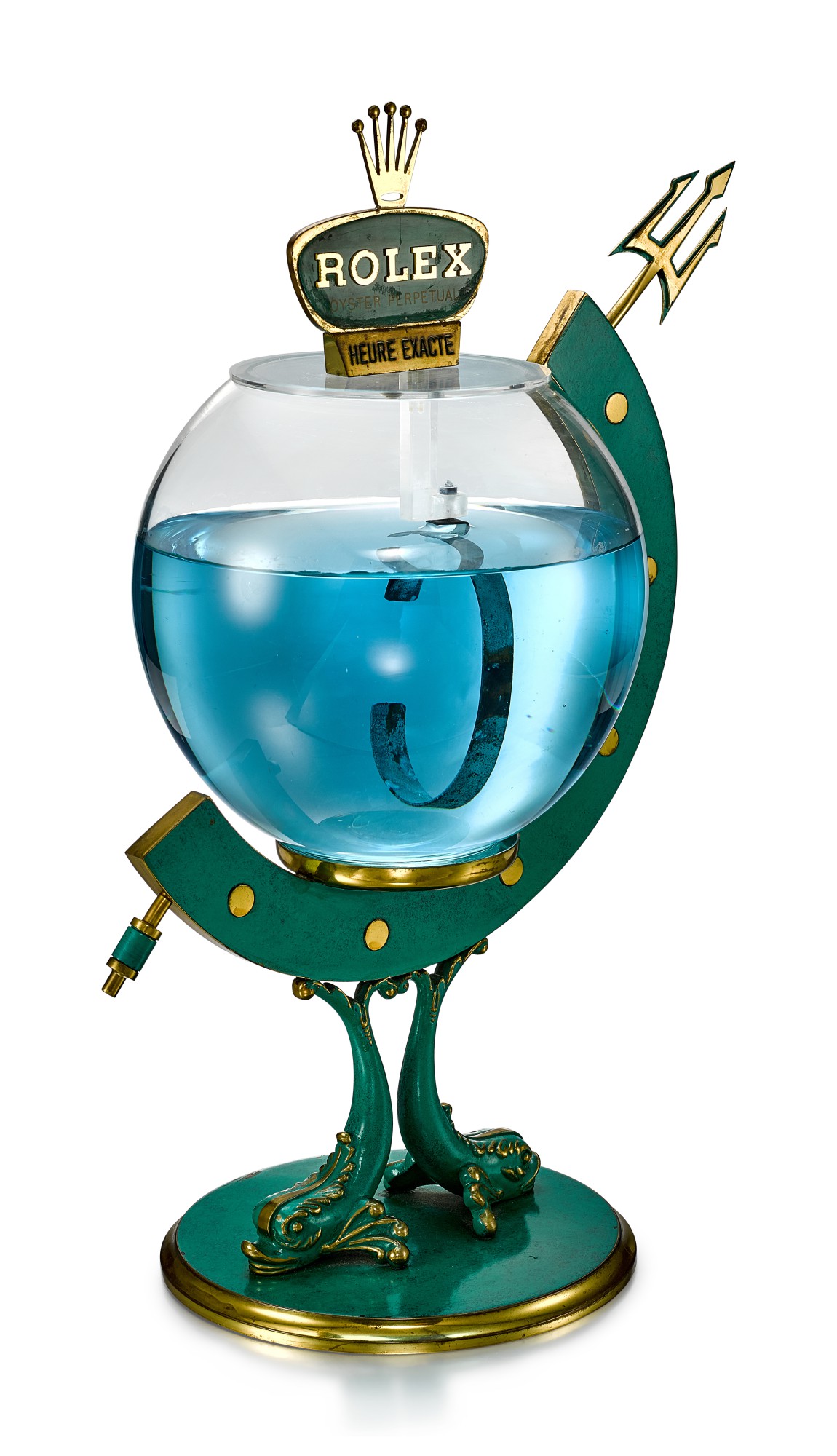 ROLEX | THE TRIDENT FISH BOWL, REFERENCE 313 A GILT BRASS AND GREEN ...