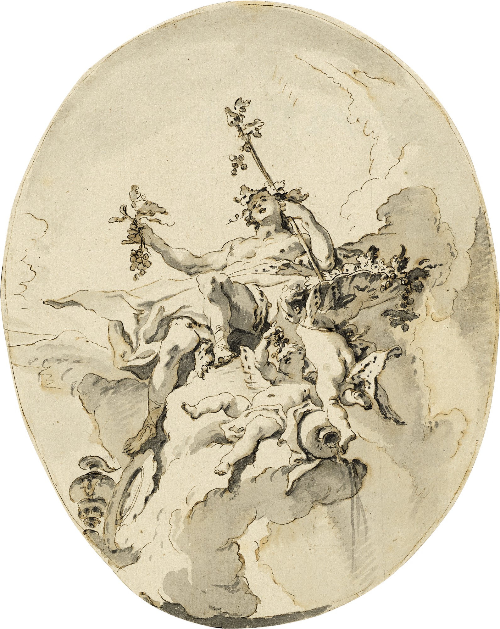 Bacchus seated in clouds with putti | From Taddeo to Tiepolo: The Dr ...