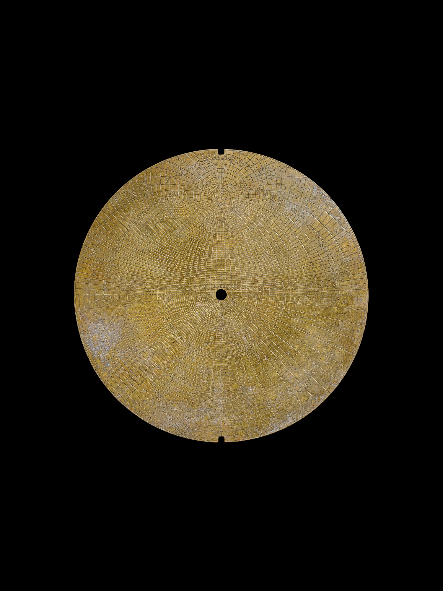 A large royal Mughal planispheric brass astrolabe, signed by Diya' al ...