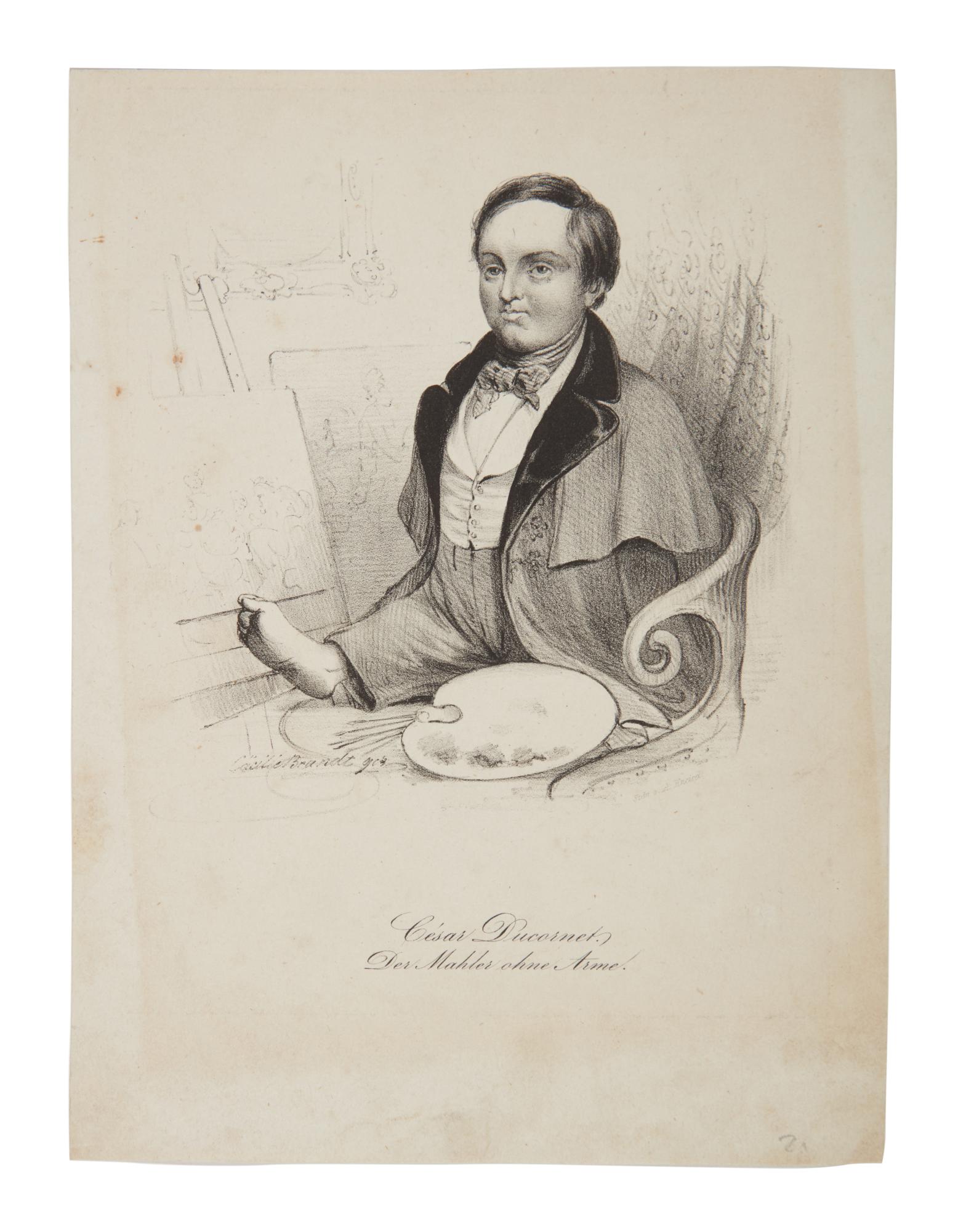 (Limb-Deficient Calligraphers: Portraits) | A group of three items ...