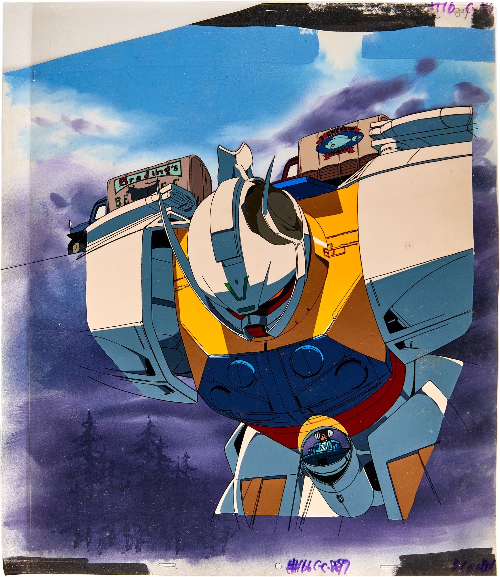 Turn A Gundam Animation Cel with Douga, Genga and Hand-painted Original ...