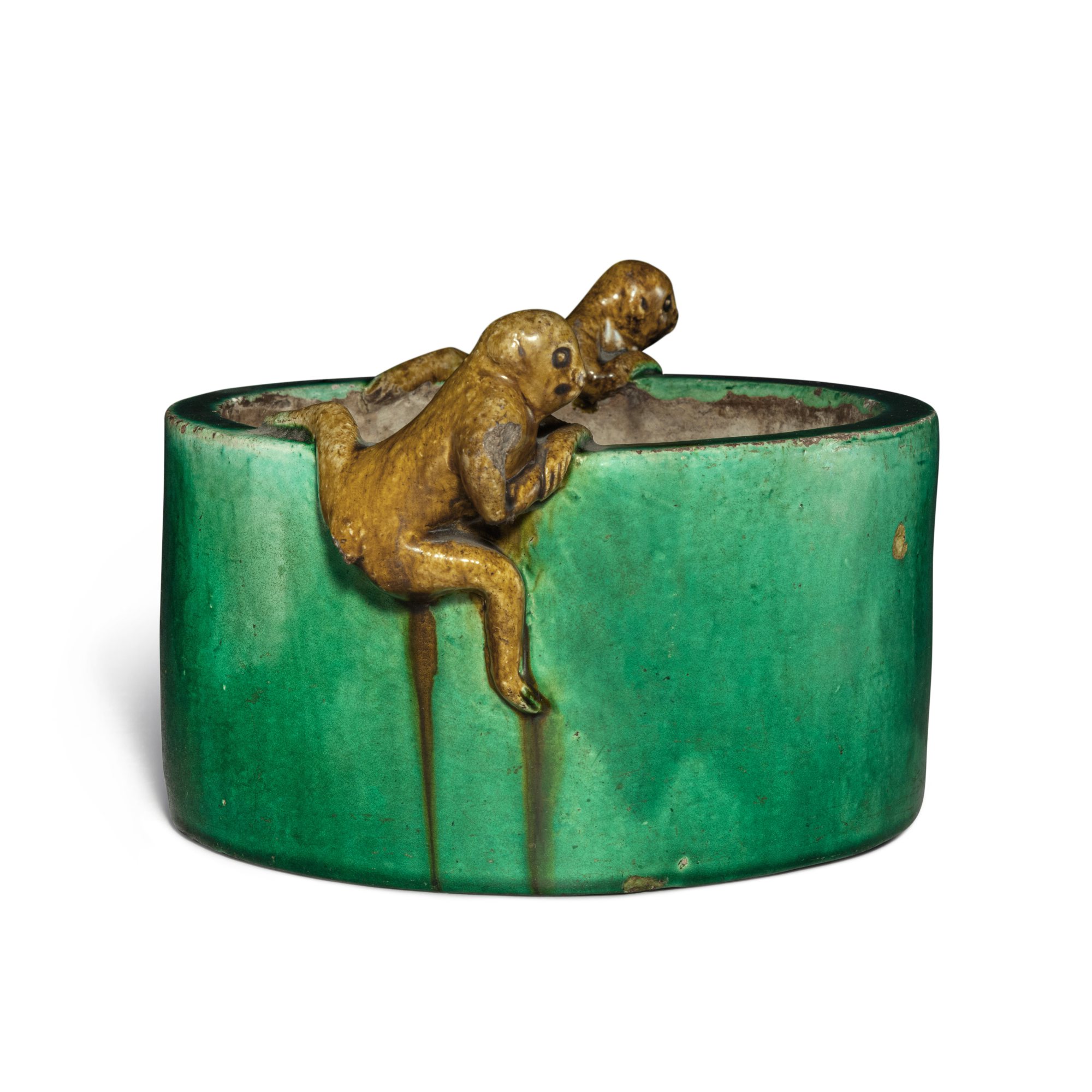 A sancai-glazed 'monkey' censer, Late Ming dynasty | 明末 三彩猴耳爐 | CHINA ...