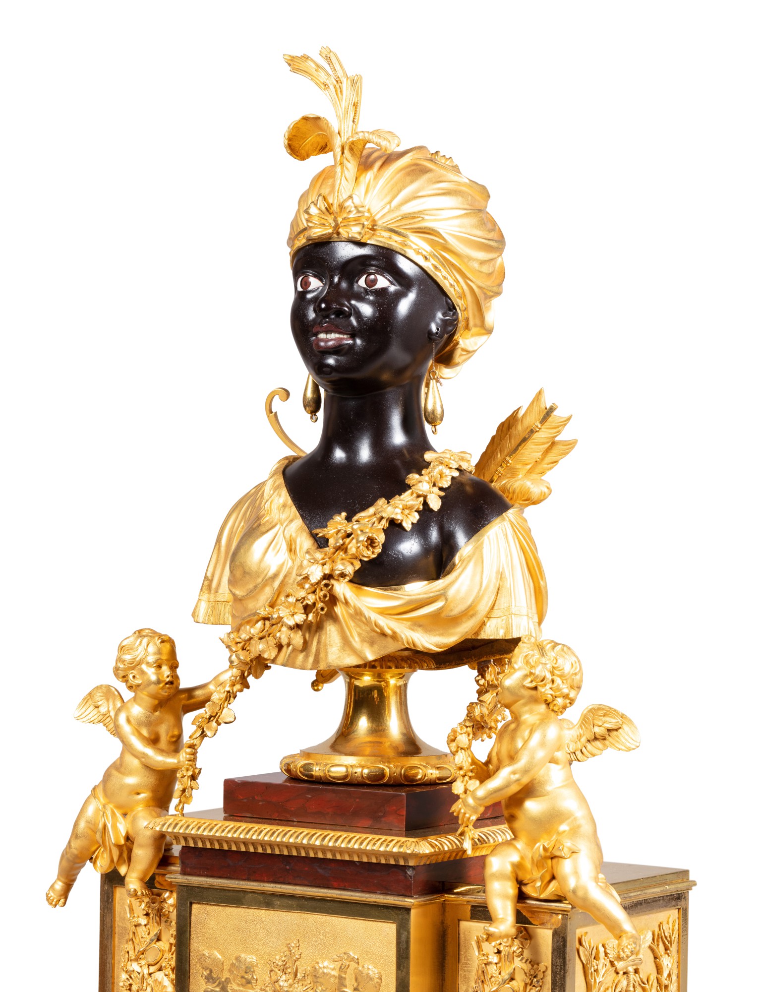 A gilt-bronze musical and automaton mantel clock, late Louis XVI, the ...