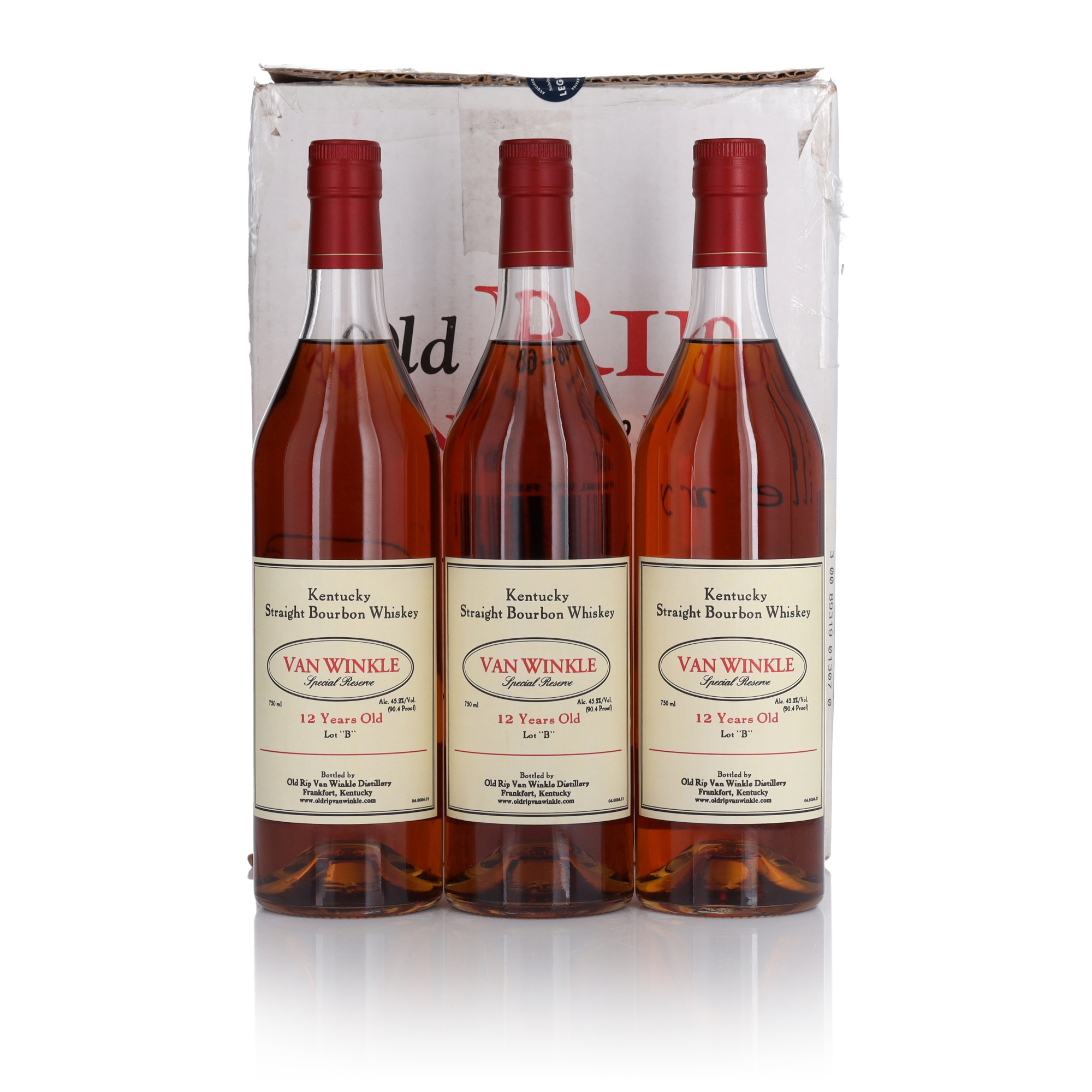 Van Winkle 12 Year Old Special Reserve Lot "B" 90.4 proof NV (3 bt 75cl ...