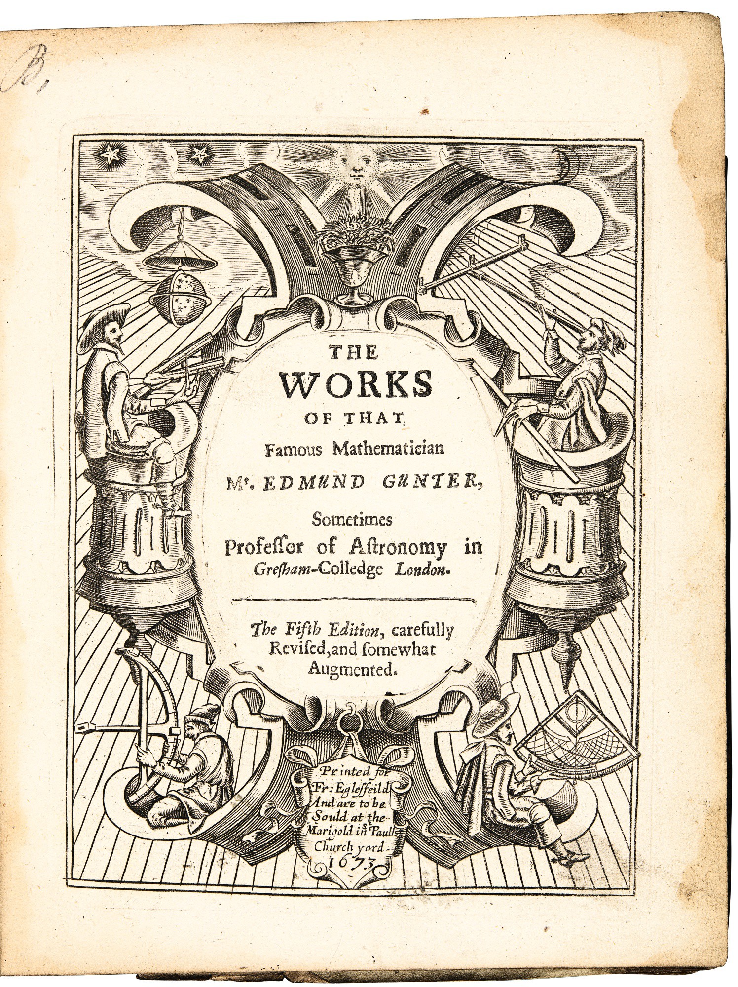 Gunter, The works, London, 1673, fifth edition, contemporary panelled ...
