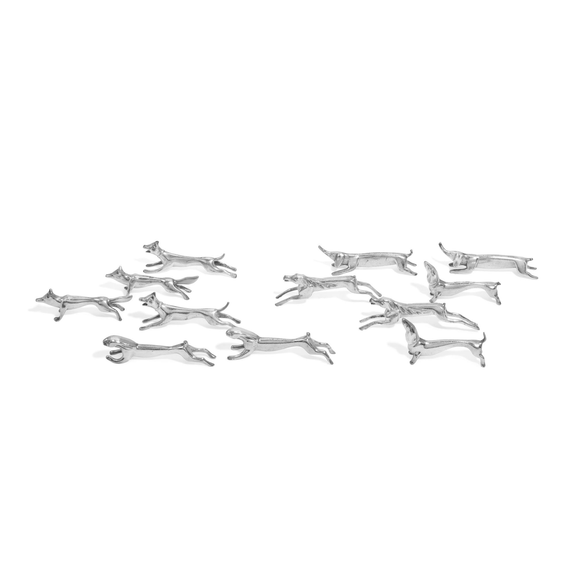 A set of 12 WMF silver-plated animal form knife rests, WÜRTTEMBERGISCHE ...