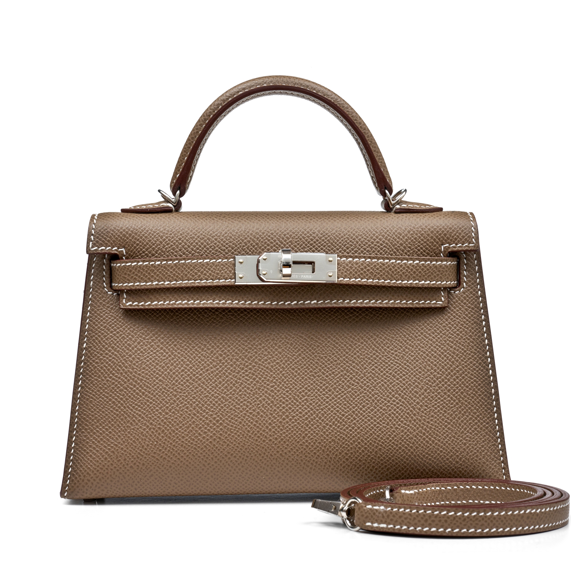 Etoupe Epsom Mini Kelly 20 II Palladium Hardware, 2022 | Handbags ...