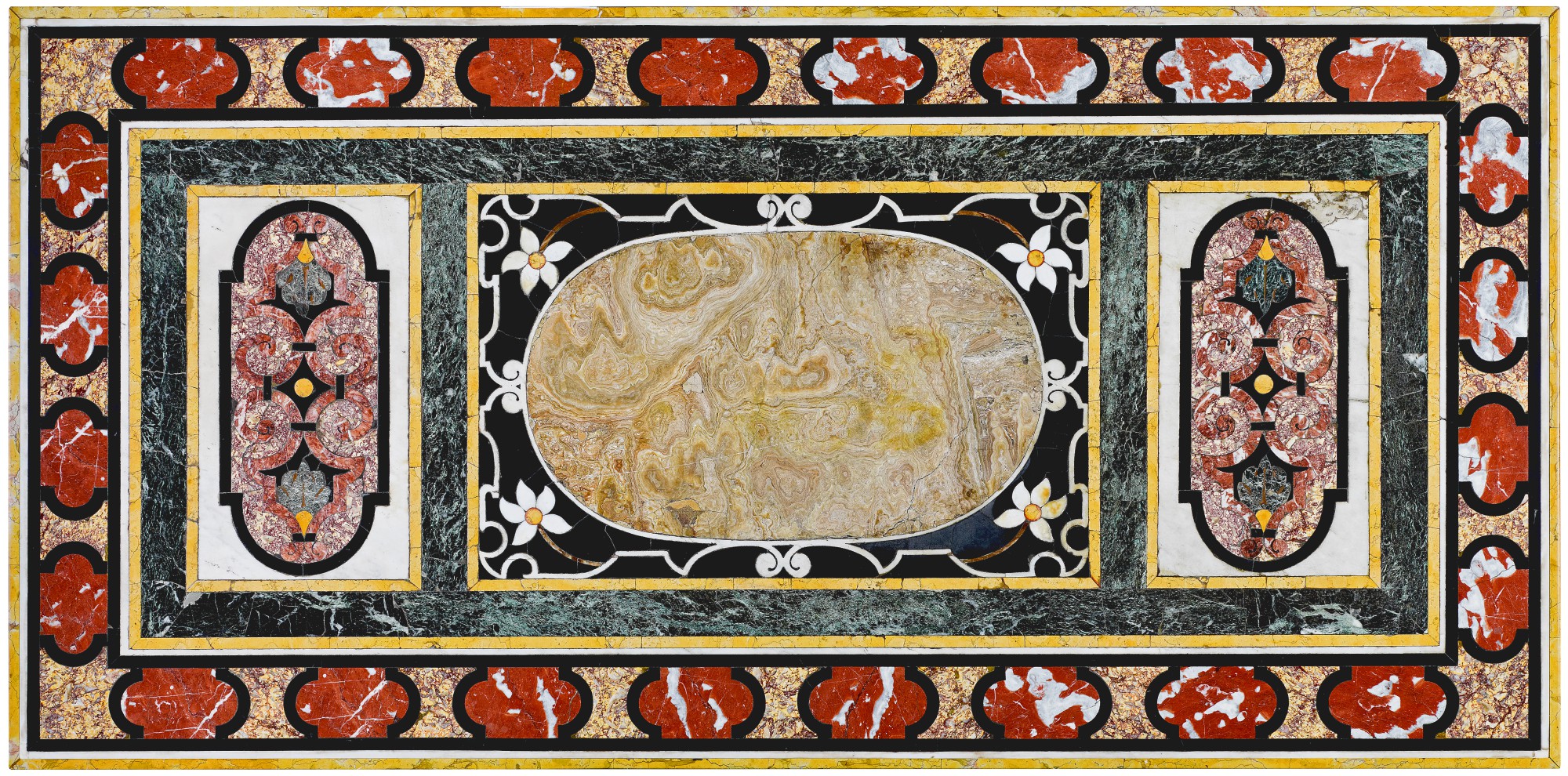 A North Italian marble inlaid table top, possibly Liguria, early 18th ...