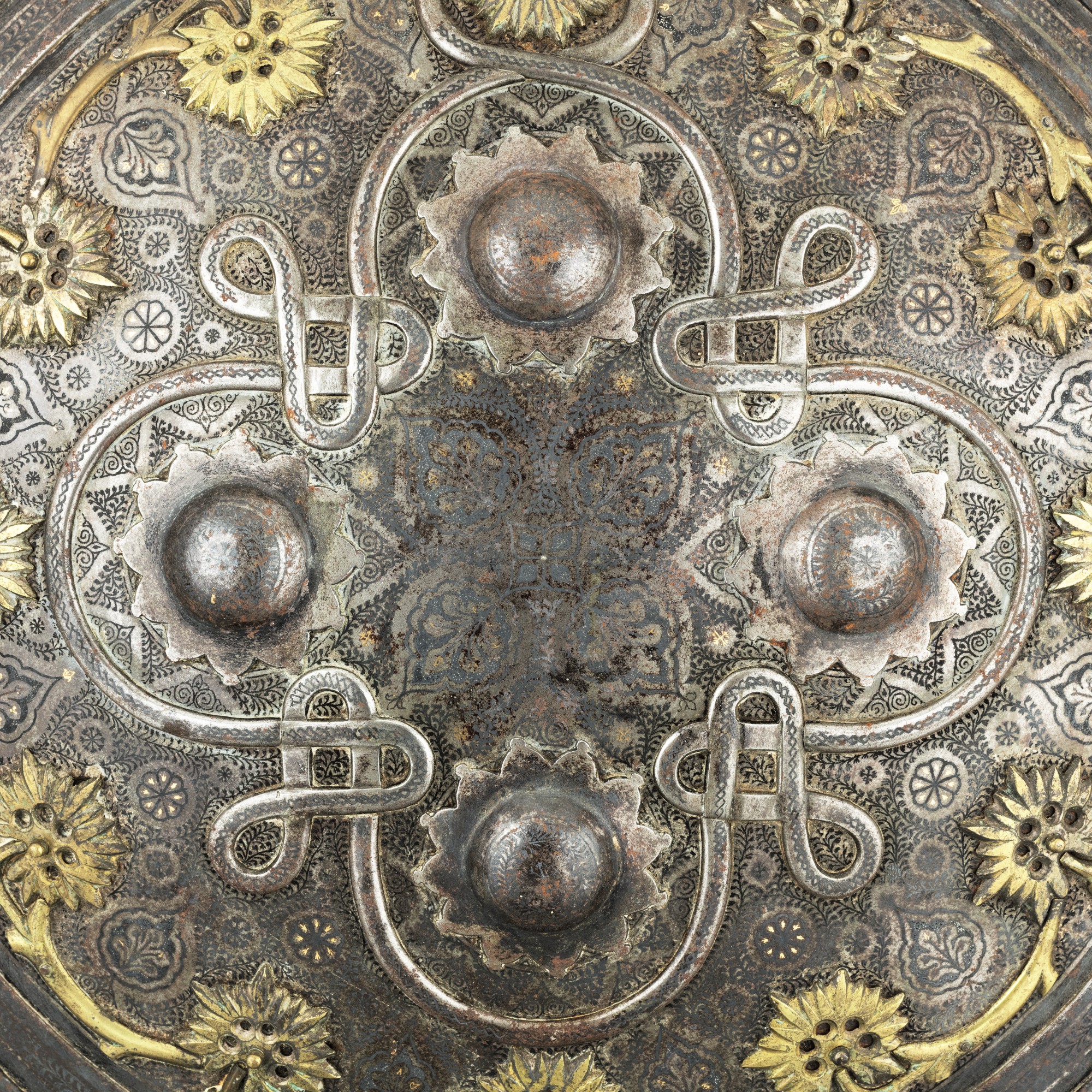 Two silver-damascened iron shields, India, 19th century | Doha / Paris ...