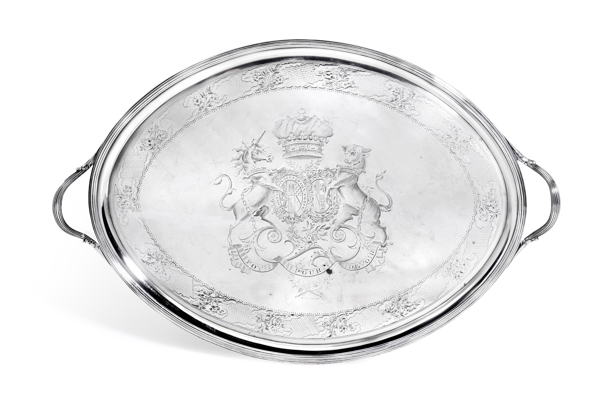A George III silver two-handled tray, Thomas Robins, London, 1799 ...