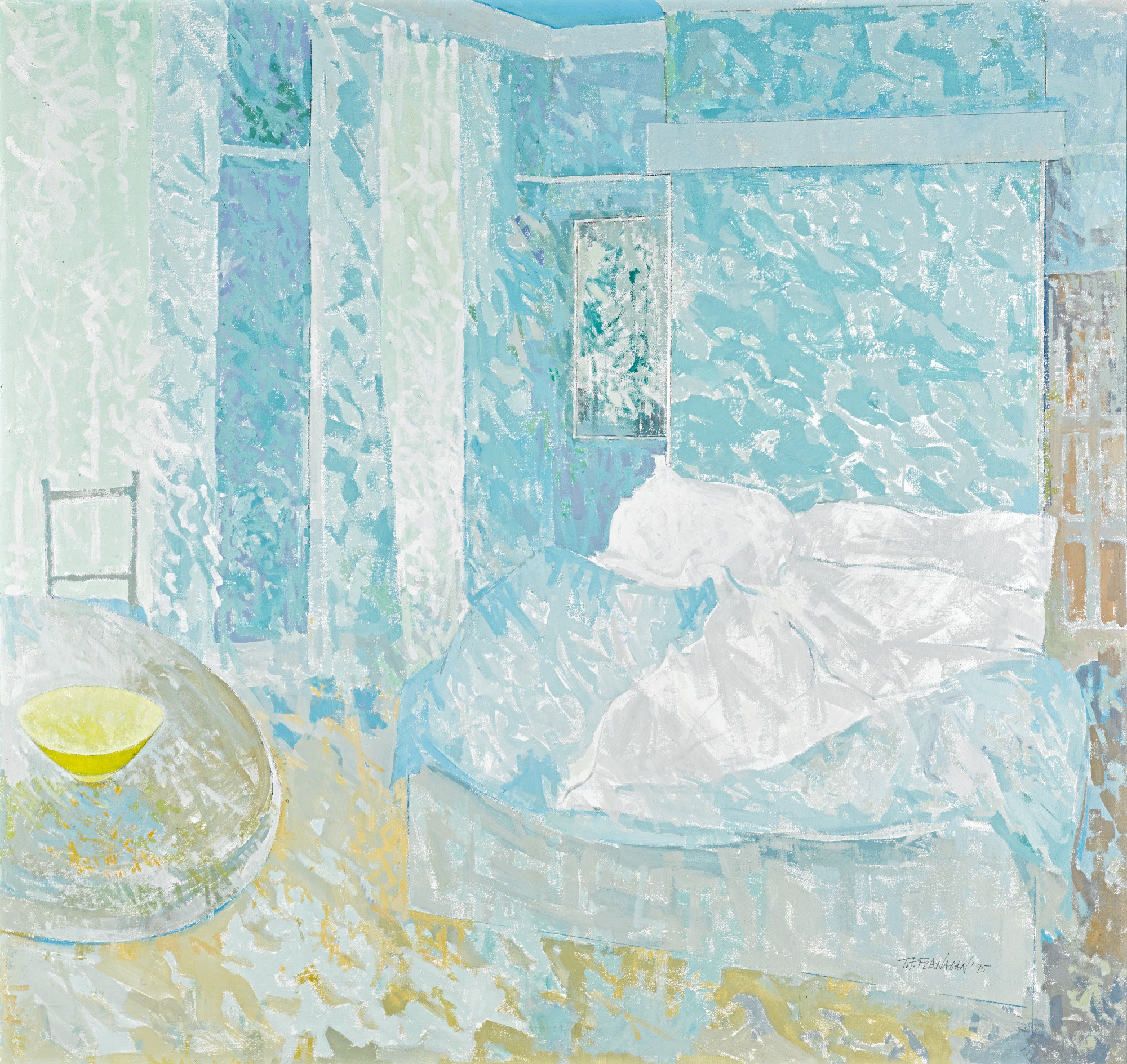 TERENCE P. FLANAGAN, R.H.A., R.U.A. | INTERIOR IN GREY AND GREEN ...