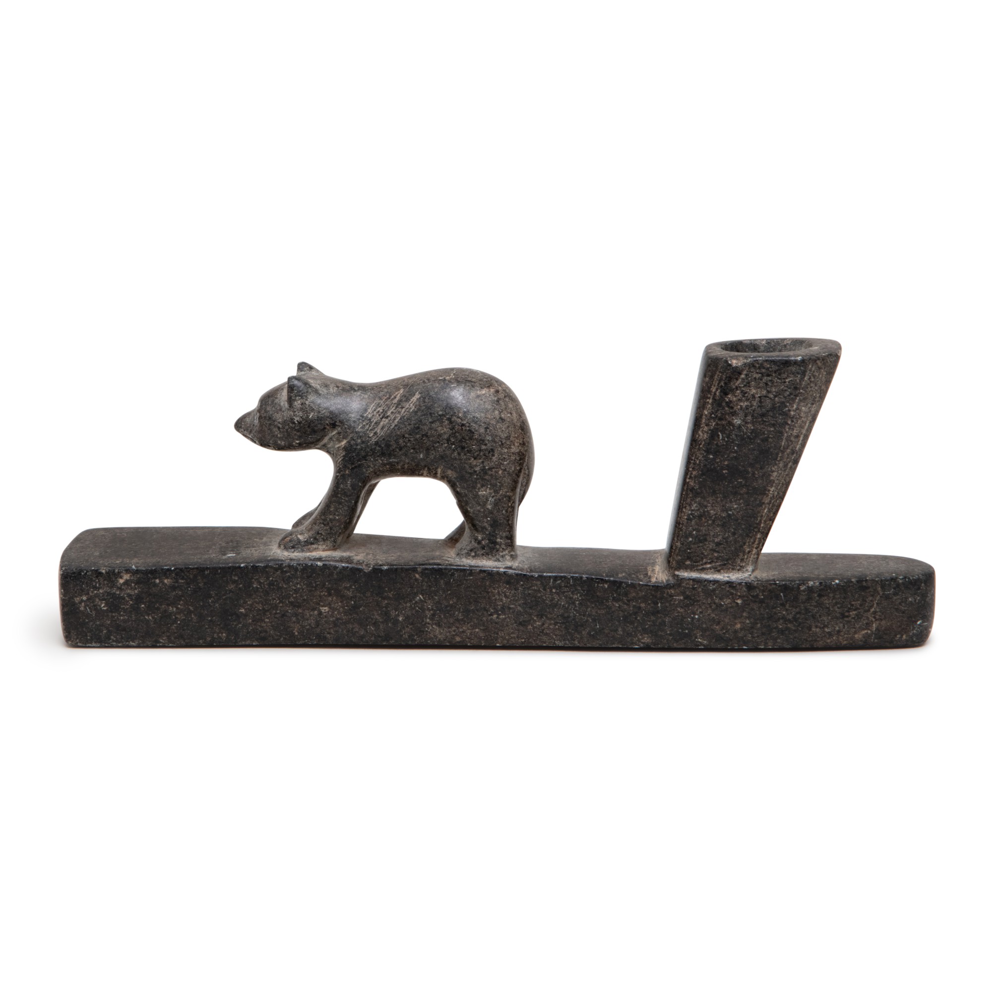 Cherokee Stone Pipe Bowl with Bear Effigy, Southeastern United States ...