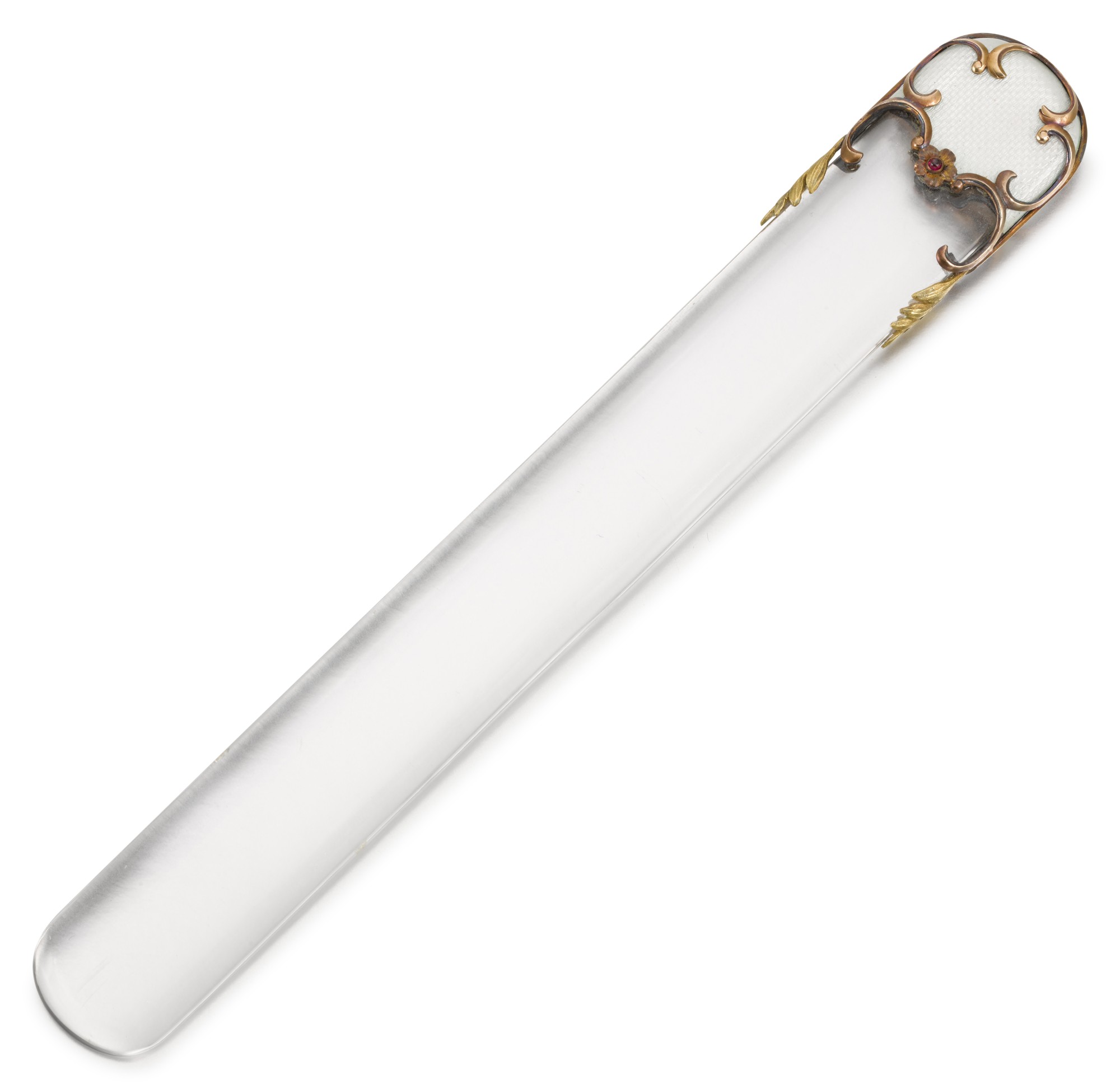 A Fabergé jewelled varicolour gold-mounted guilloché enamel and rock ...