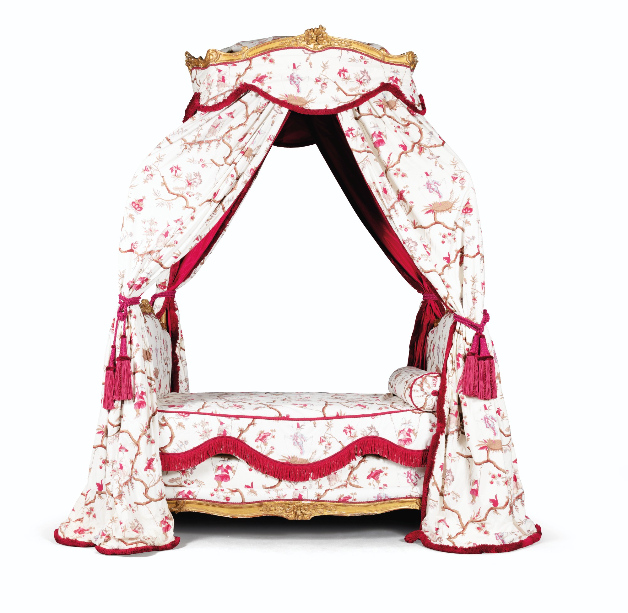 A Louis XV gilt-wood lit à la polonaise, stamped P. REMY, circa 1750 ...