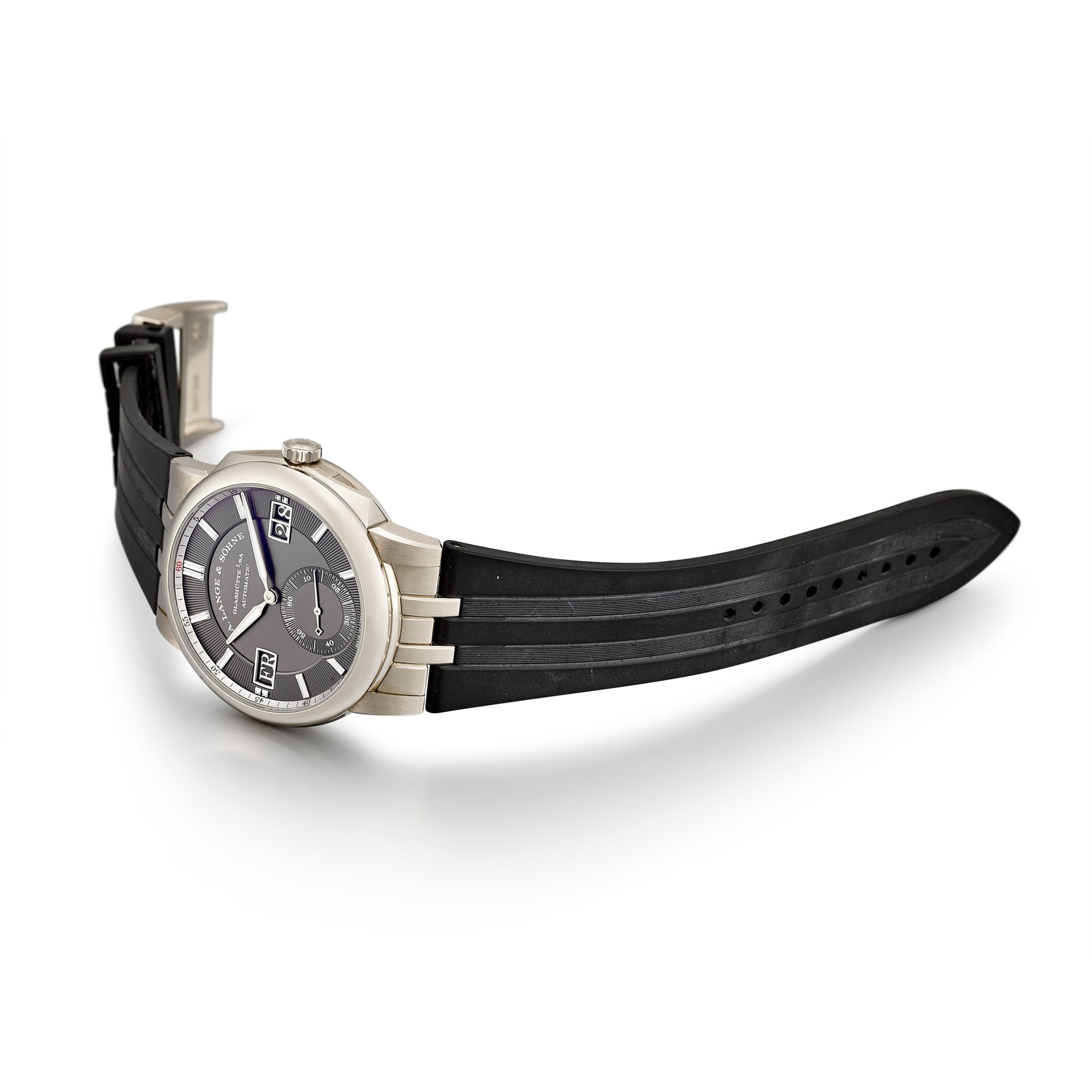 Odysseus, Reference 363.038 | A white gold wristwatch with day and ...