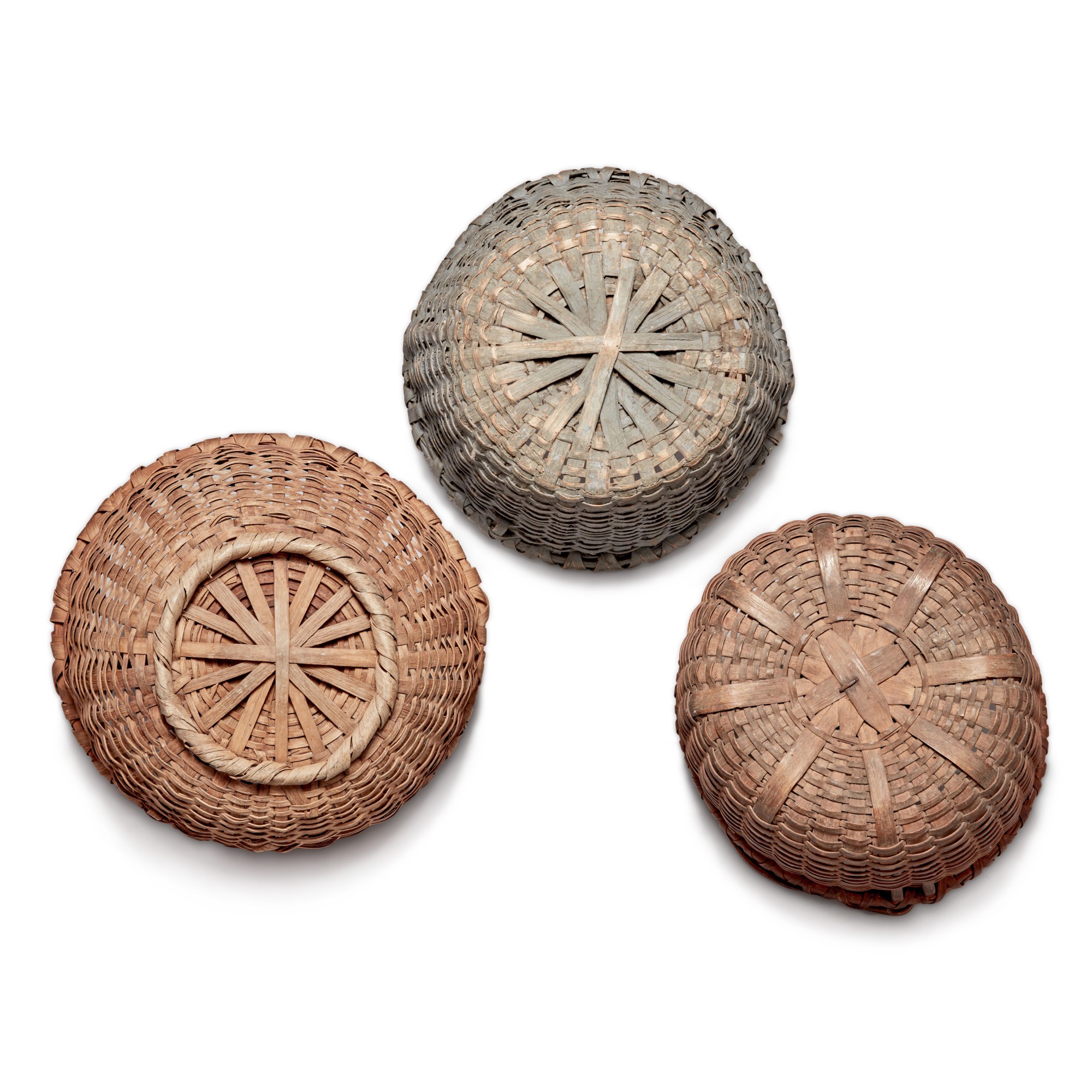 Set of Three American Circular Splint Baskets, Southeastern ...
