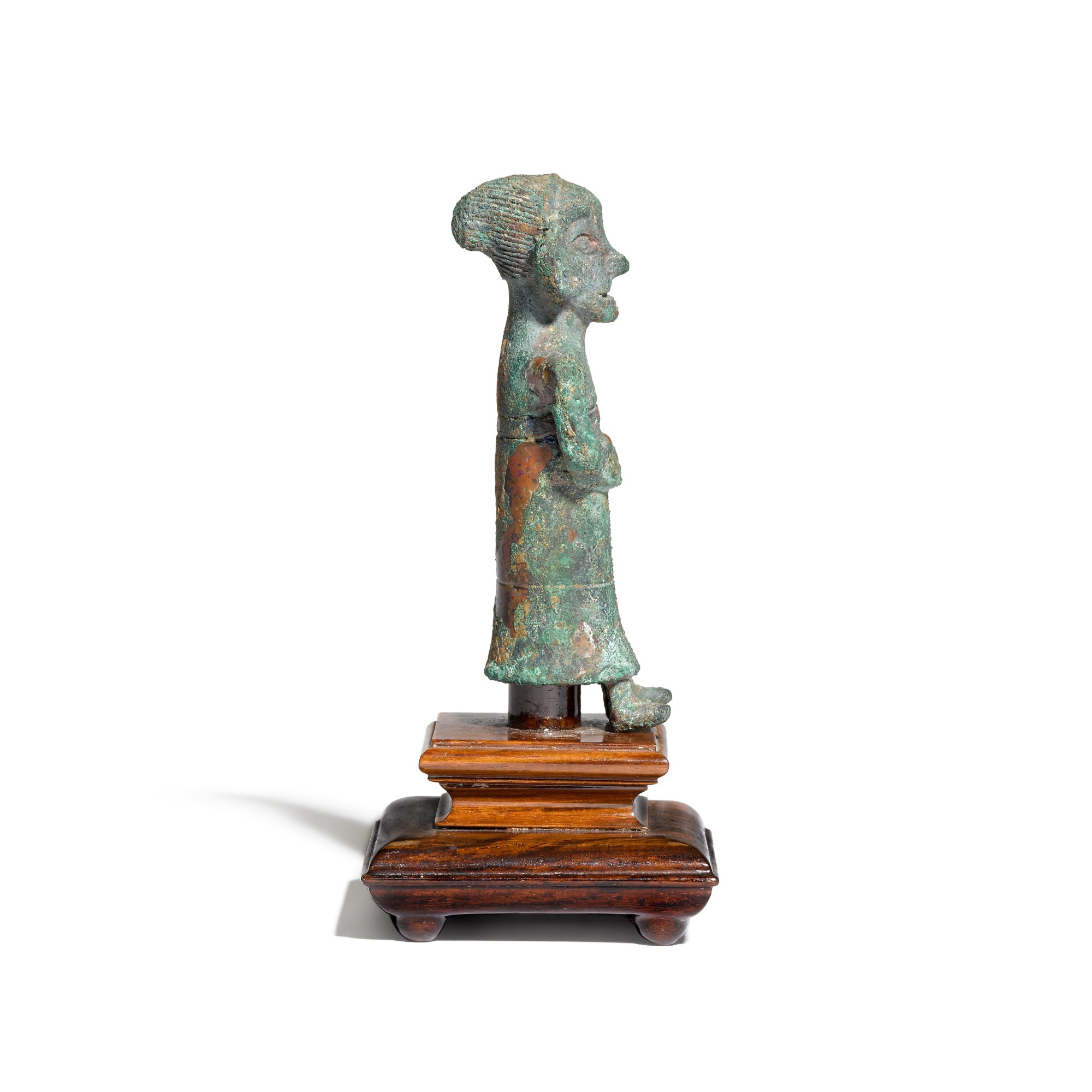 A possibly unique bronze figure of a standing man, Southwest China ...