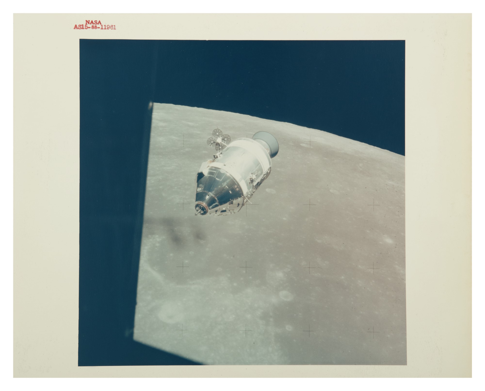 [APOLLO 15] THE CSM IN LUNAR ORBIT. VINTAGE NASA "RED NUMBER ...