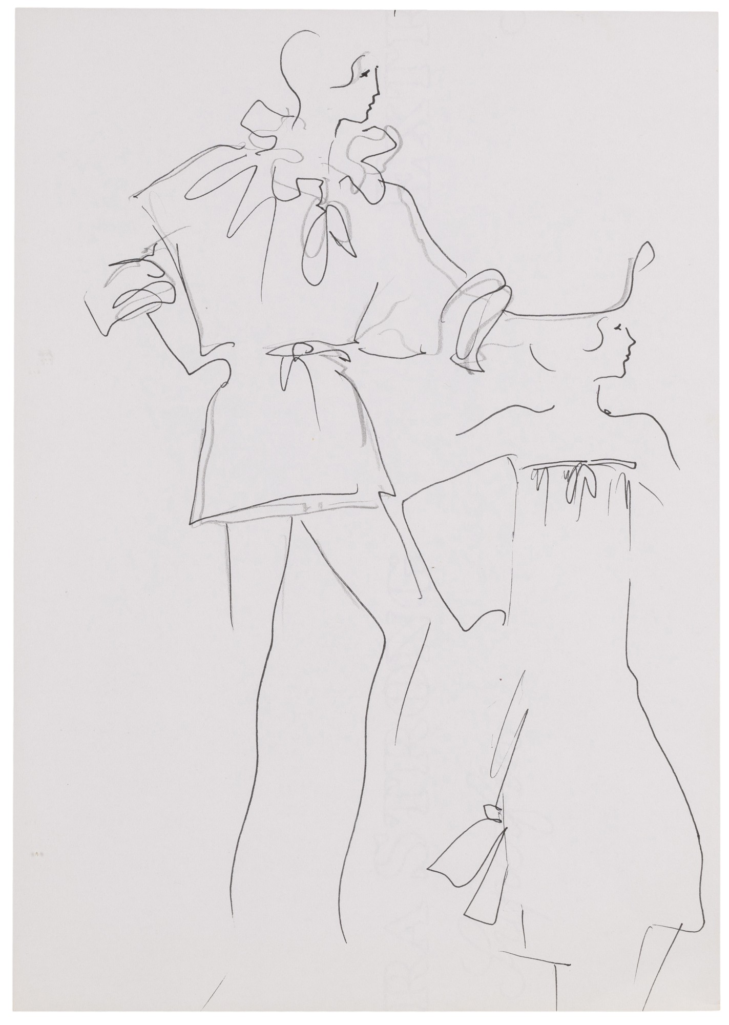 Four original sketches for fashion, in the 70's | Quatre croquis ...