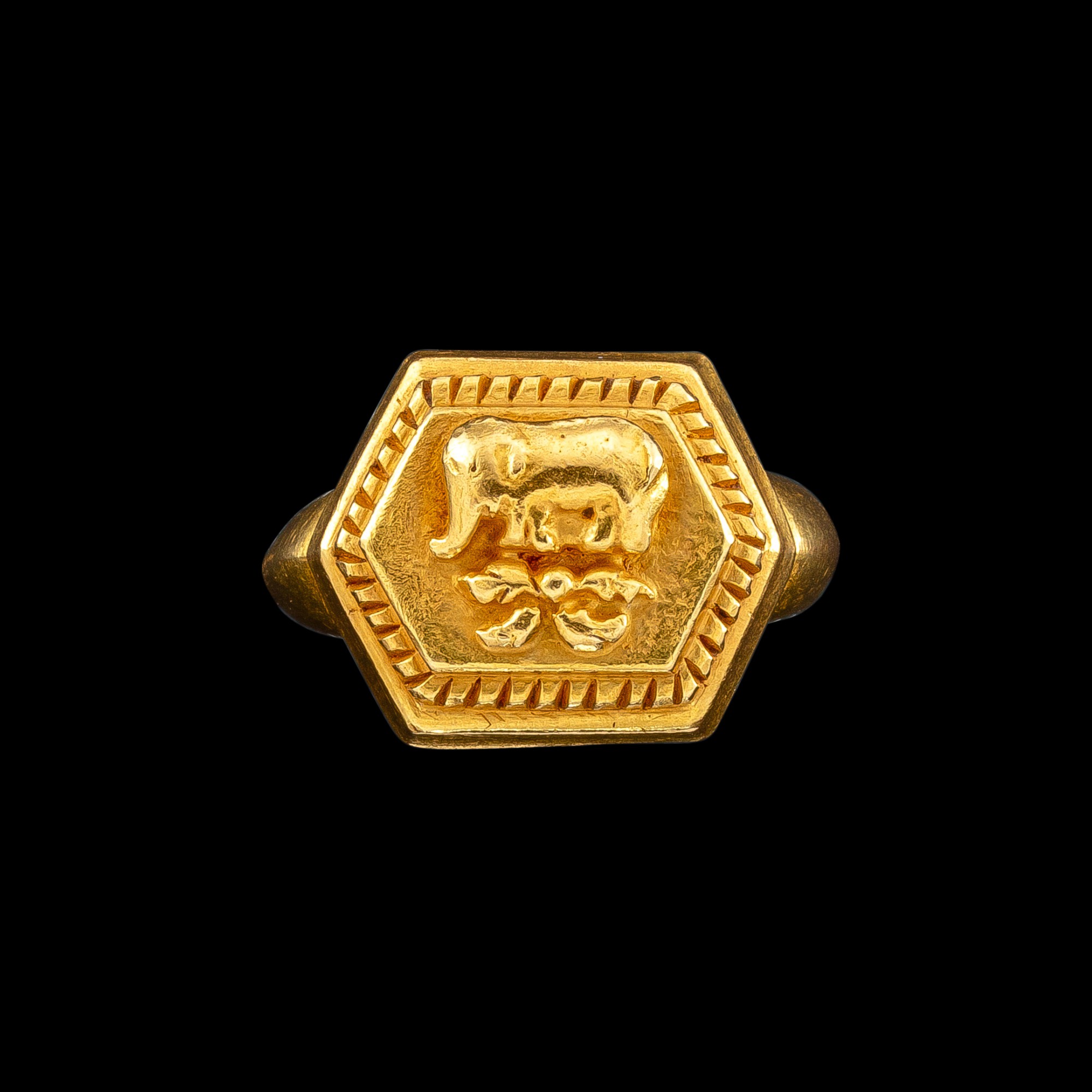 A gold ring with a hexagonal bezel of Nandi Java, Indonesia, 16th ...