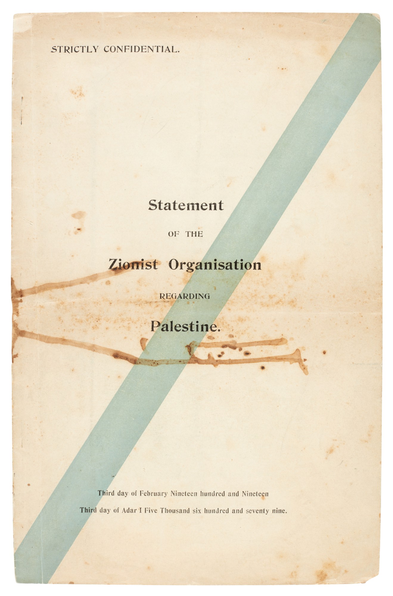 [Palestine] | Statement of the Zionist Organisation regarding Palestine ...