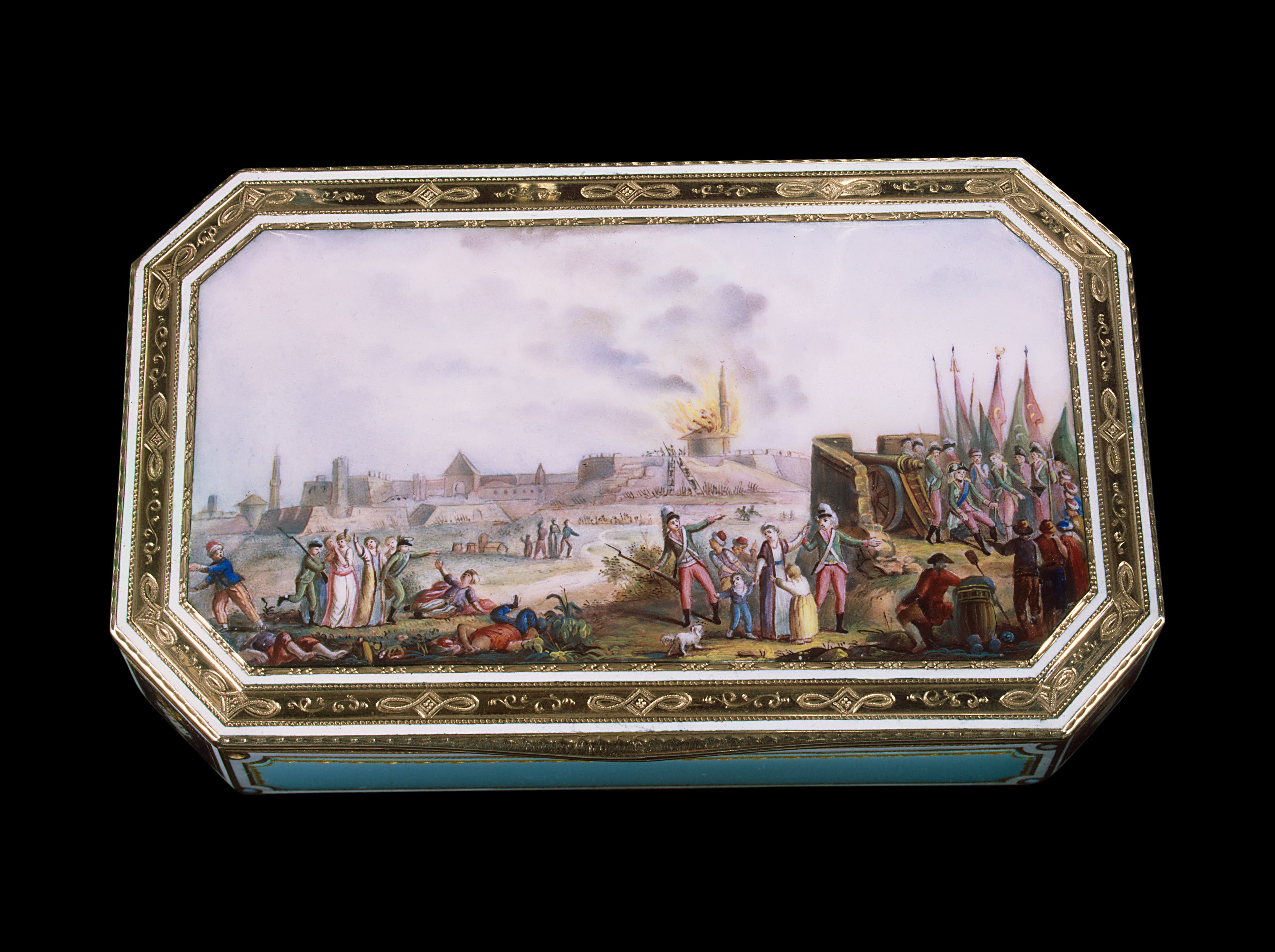 A rare gold and enamel snuff box, Guidon, Remond, Gide & Co, Geneva ...