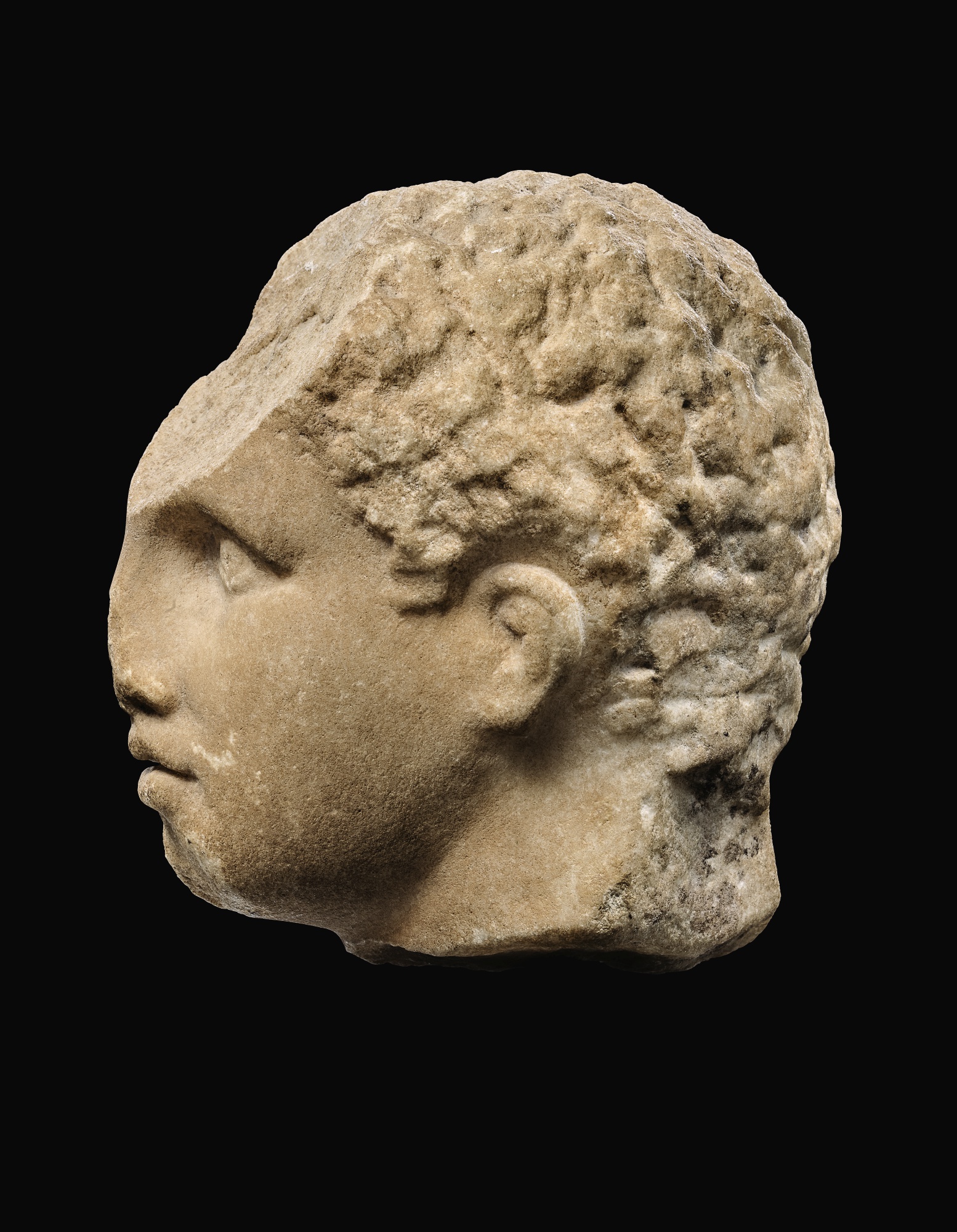 A GREEK MARBLE HEAD OF A YOUTH, 3RD QUARTER OF 4TH CENTURY B.C ...