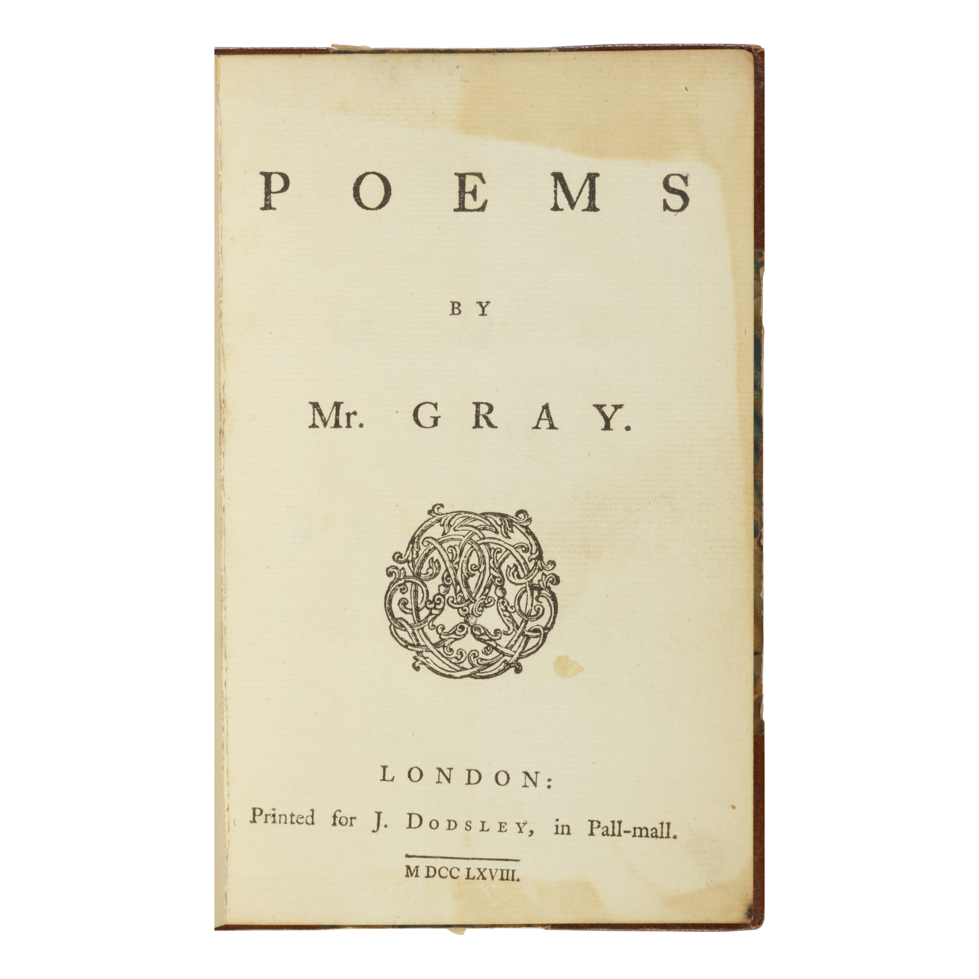 GRAY, [THOMAS] | Poems. London: J. Dodsley, 1768 | Fine Books and ...