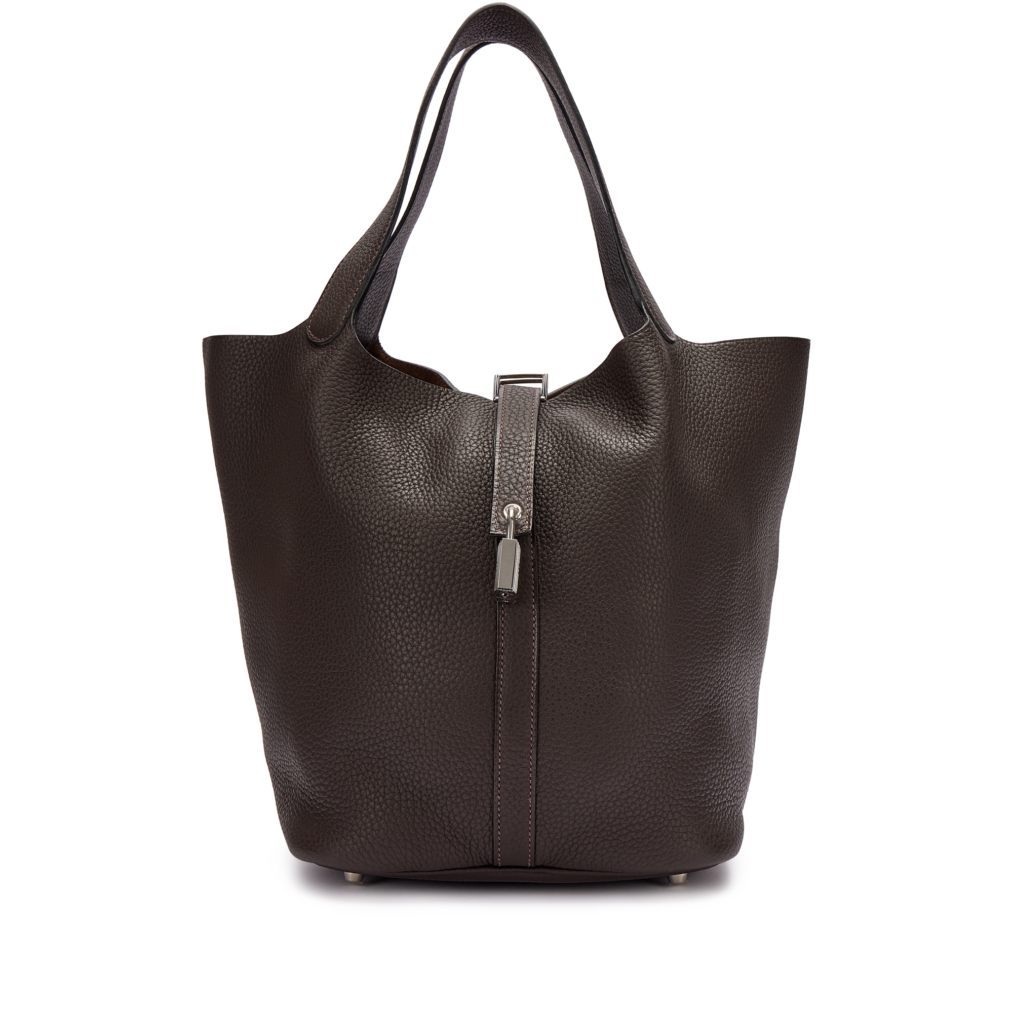 Hermès Chocolat Clemence Picotin Lock 26 Palladium Hardware, 2009 ...