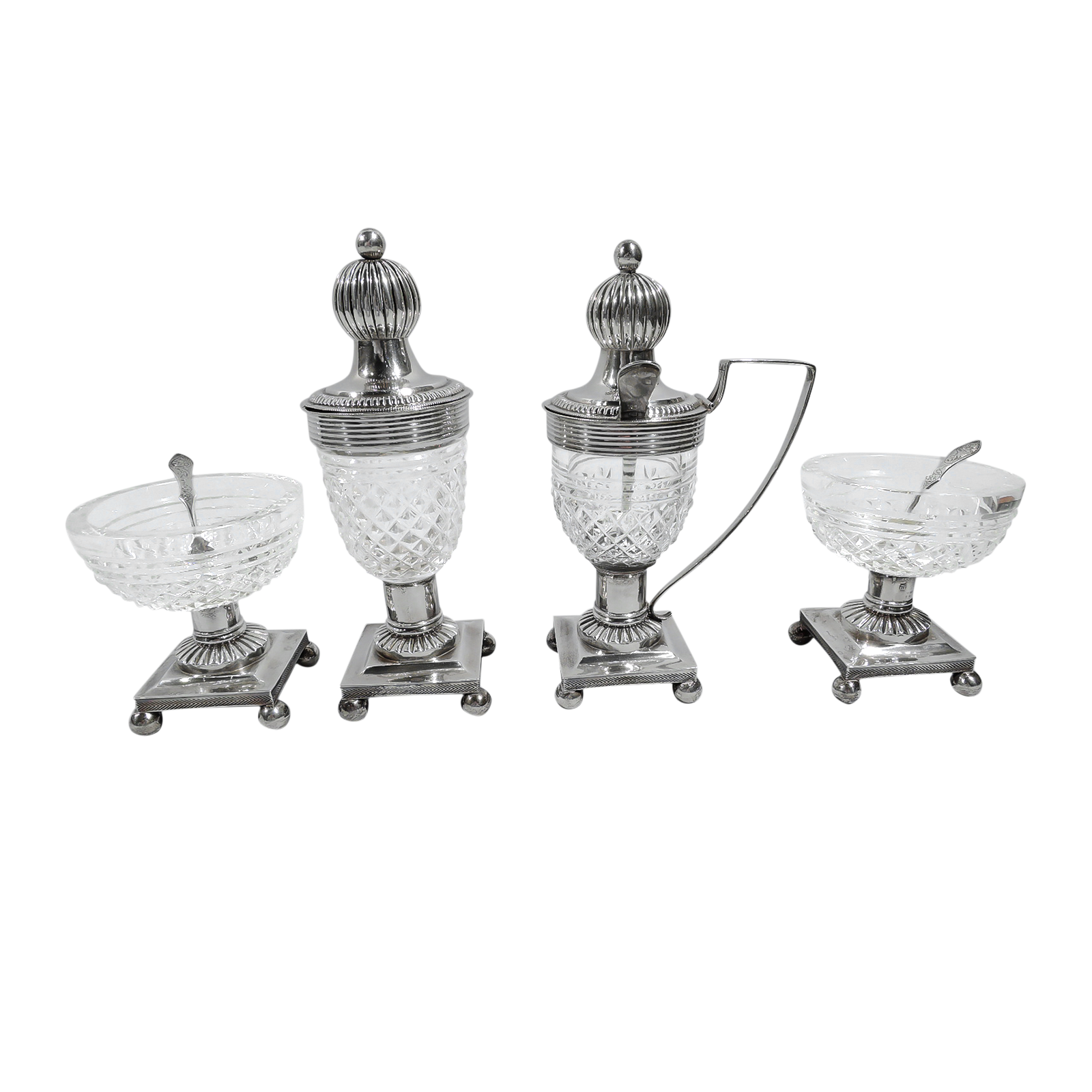 Antique Dutch Neoclassical Silver Condiment Set Available For Immediate ...