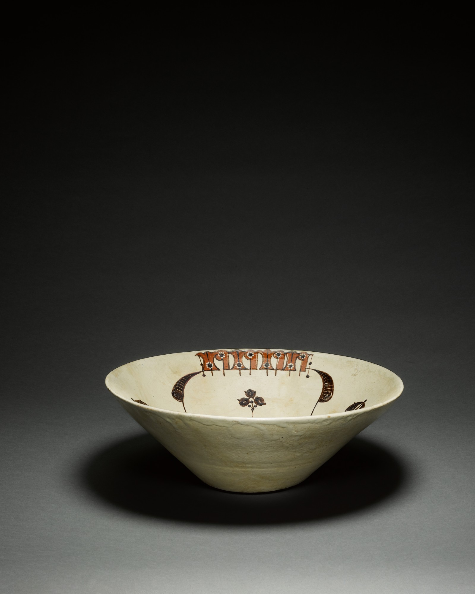 A large Samanid conical pottery bowl, Samarqand, Central Asia, 10th ...