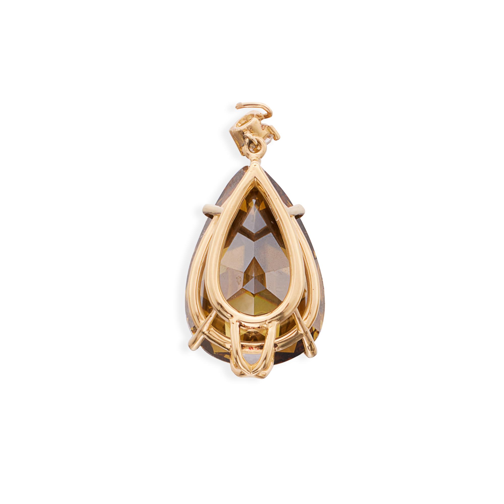 Fancy Dark Yellow-Brown Diamond and Diamond Pendant | Important Jewels ...