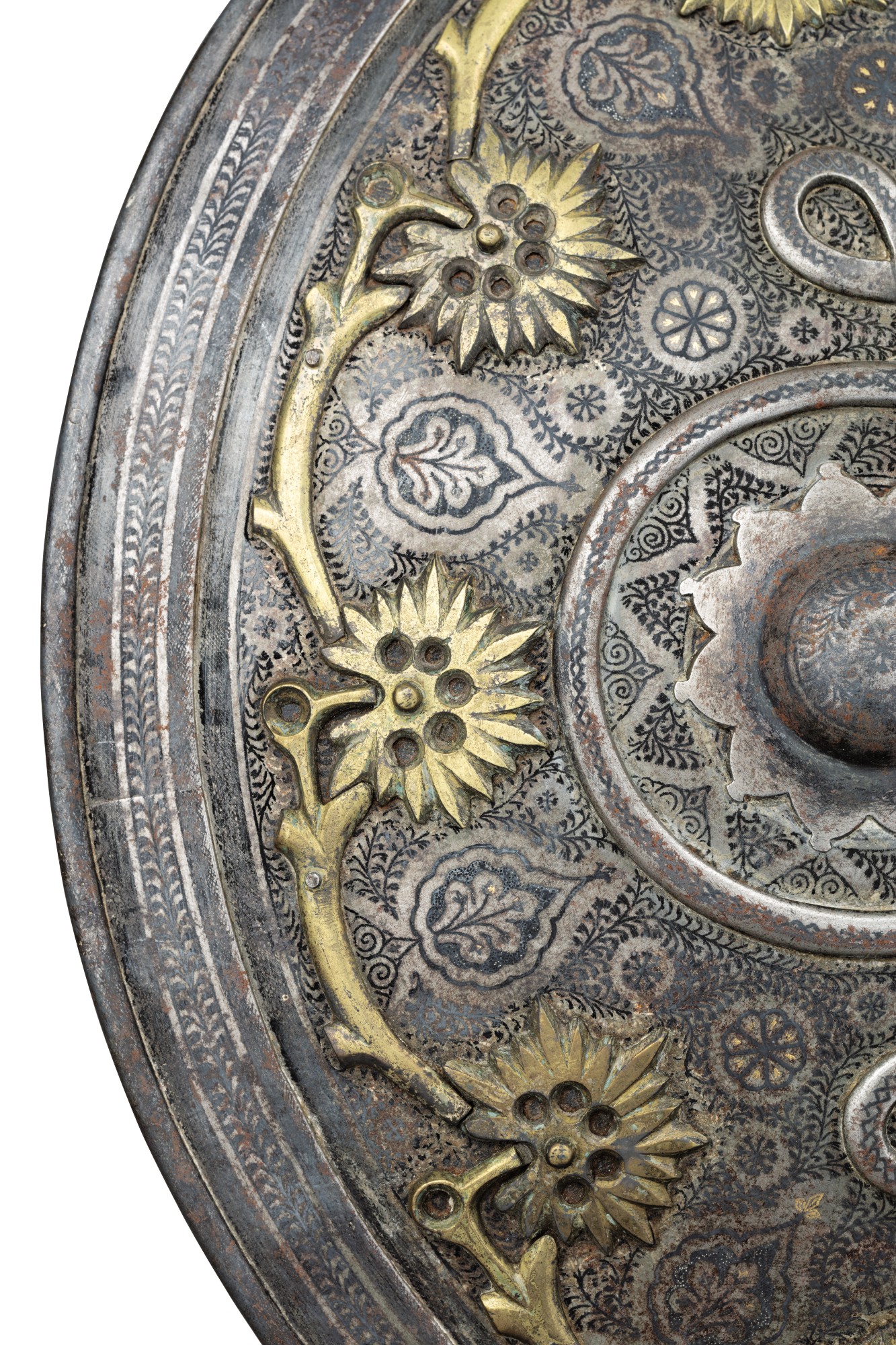 Two silver-damascened iron shields, India, 19th century | Doha / Paris ...