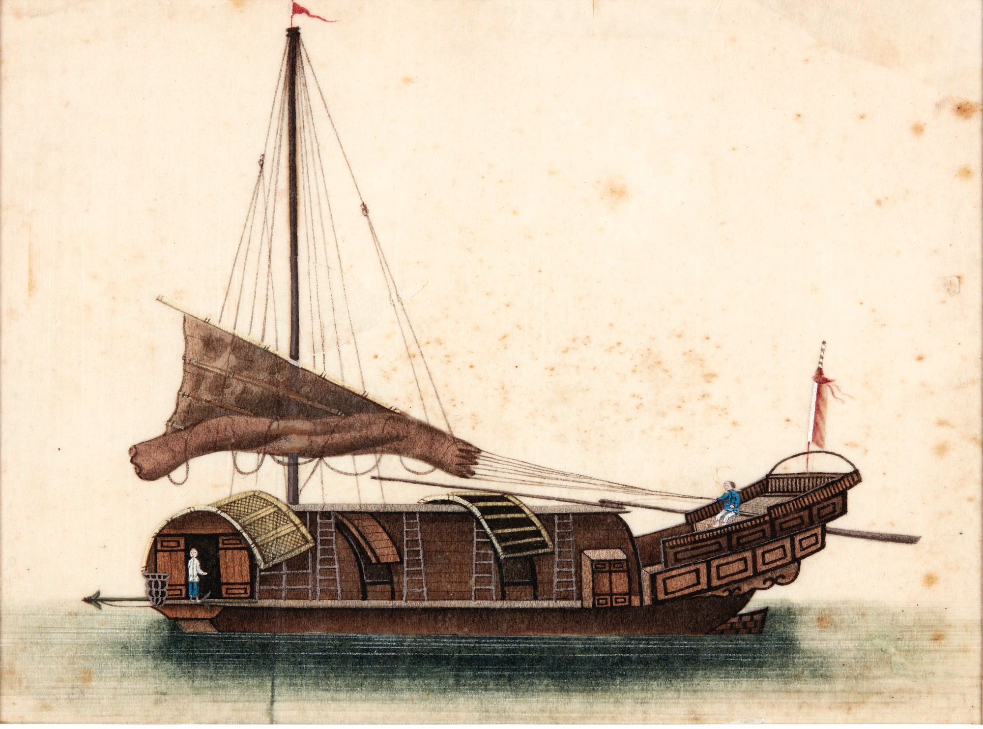 Four framed paintings of Chinese boats, c.1850 | Travel, Atlases, Maps ...