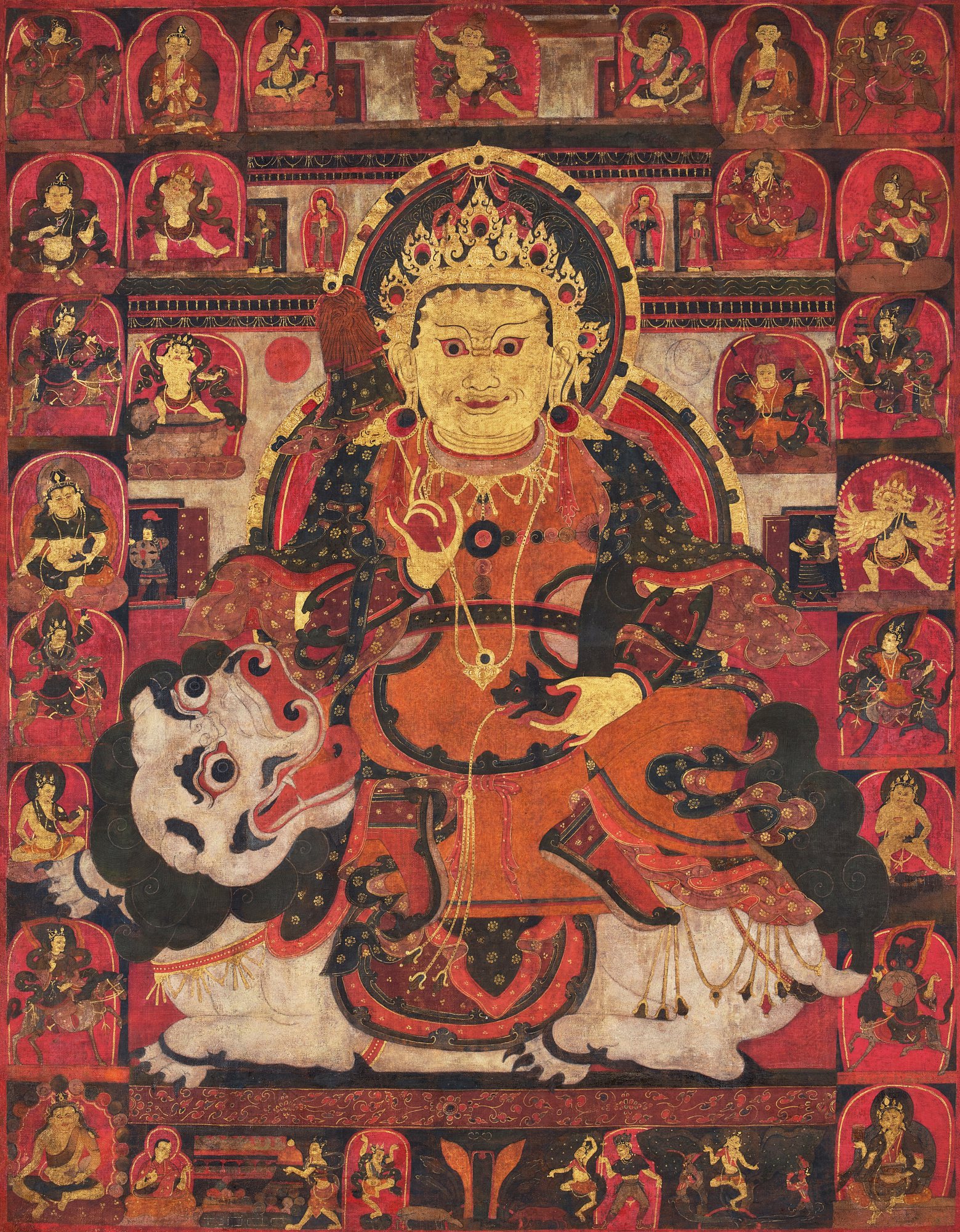 A large thangka of Vaishravana, Tibet, 15th century | Indian and ...