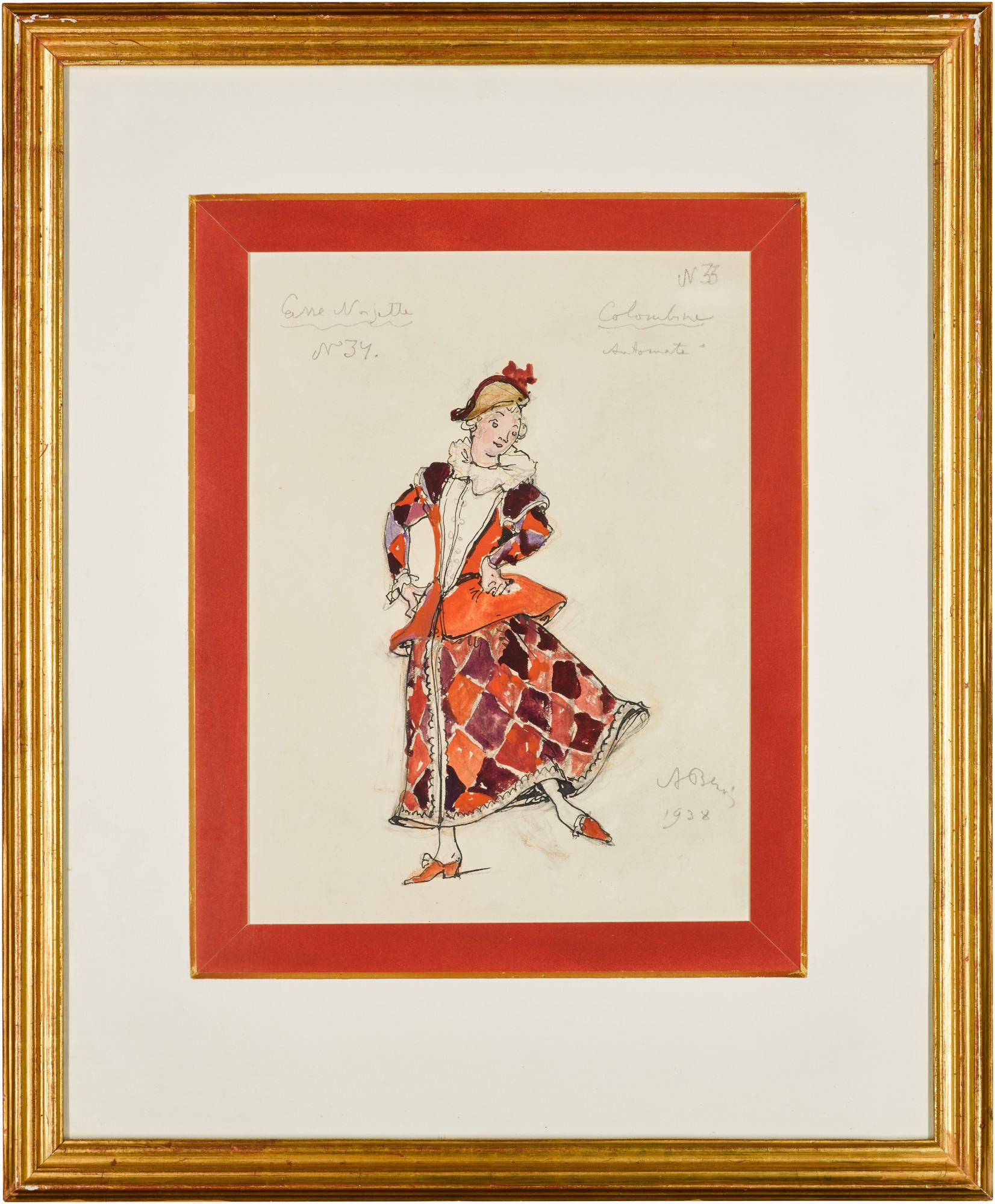 Costume Designs for Harlequin and Columbine from The Nutcracker (two ...