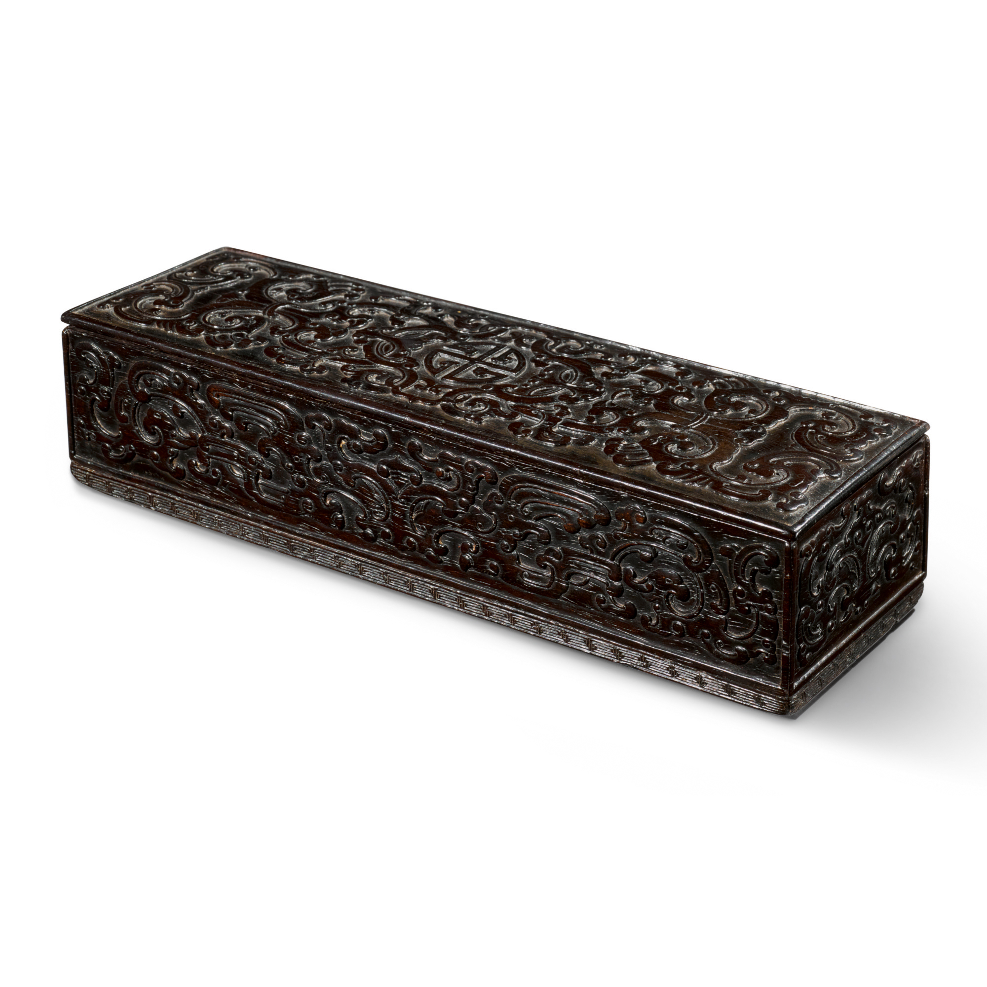 A rare rectangular 'zitan' box and cover Qing dynasty, 18th century ...