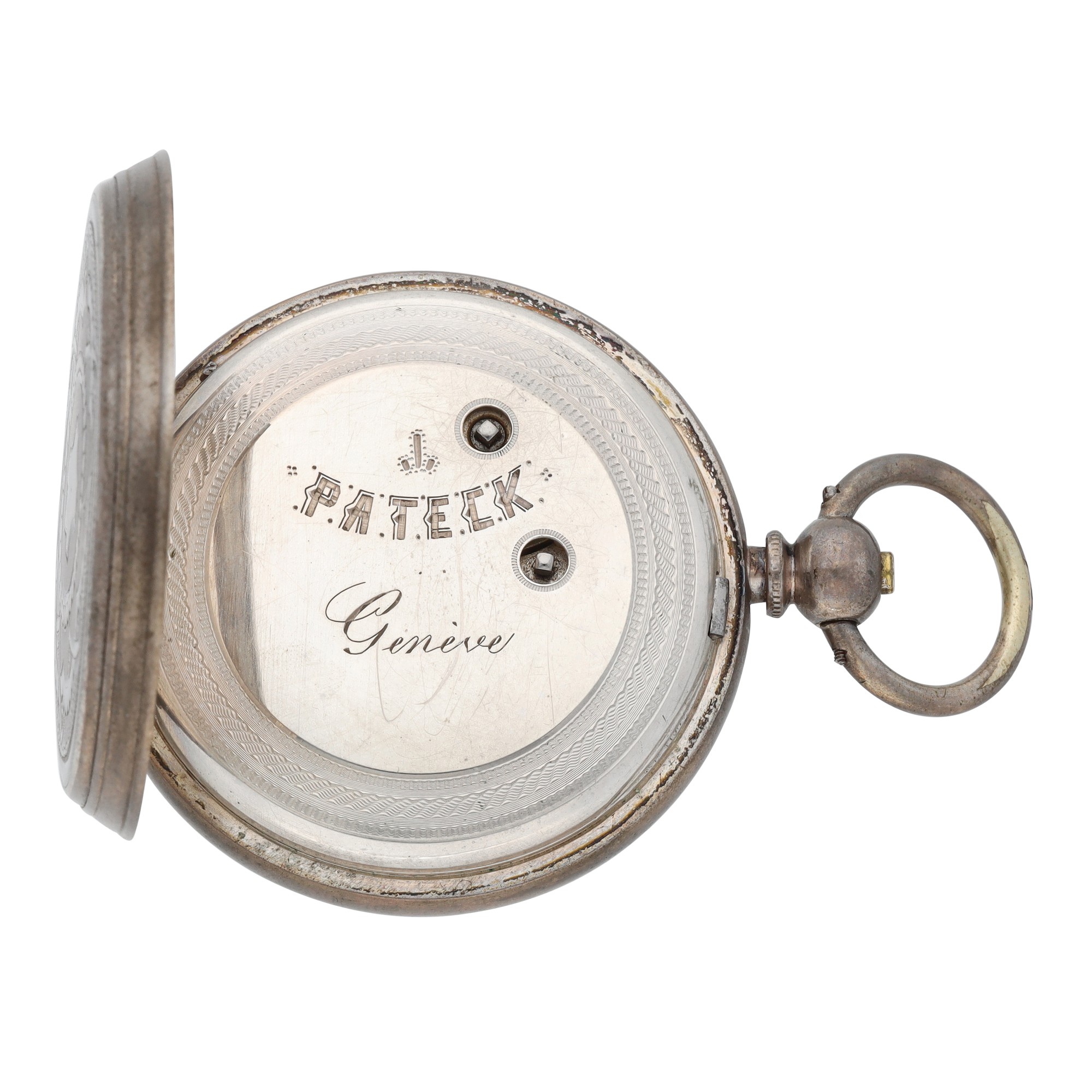 Swiss An open-faced duplex watch with mock pendulum signed Pateck ...