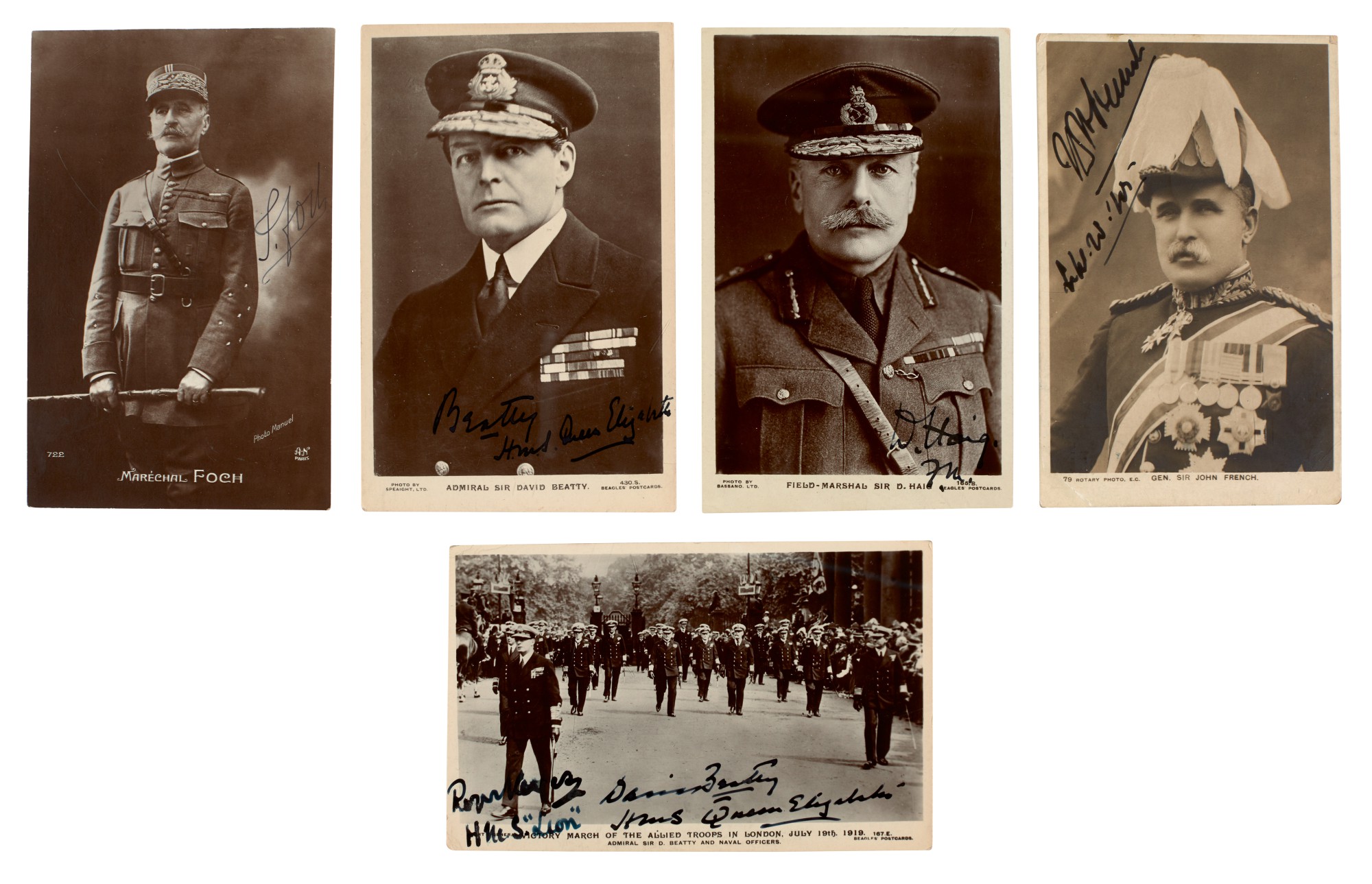 WORLD WAR I | Military Generals, five photographs signed | The ...