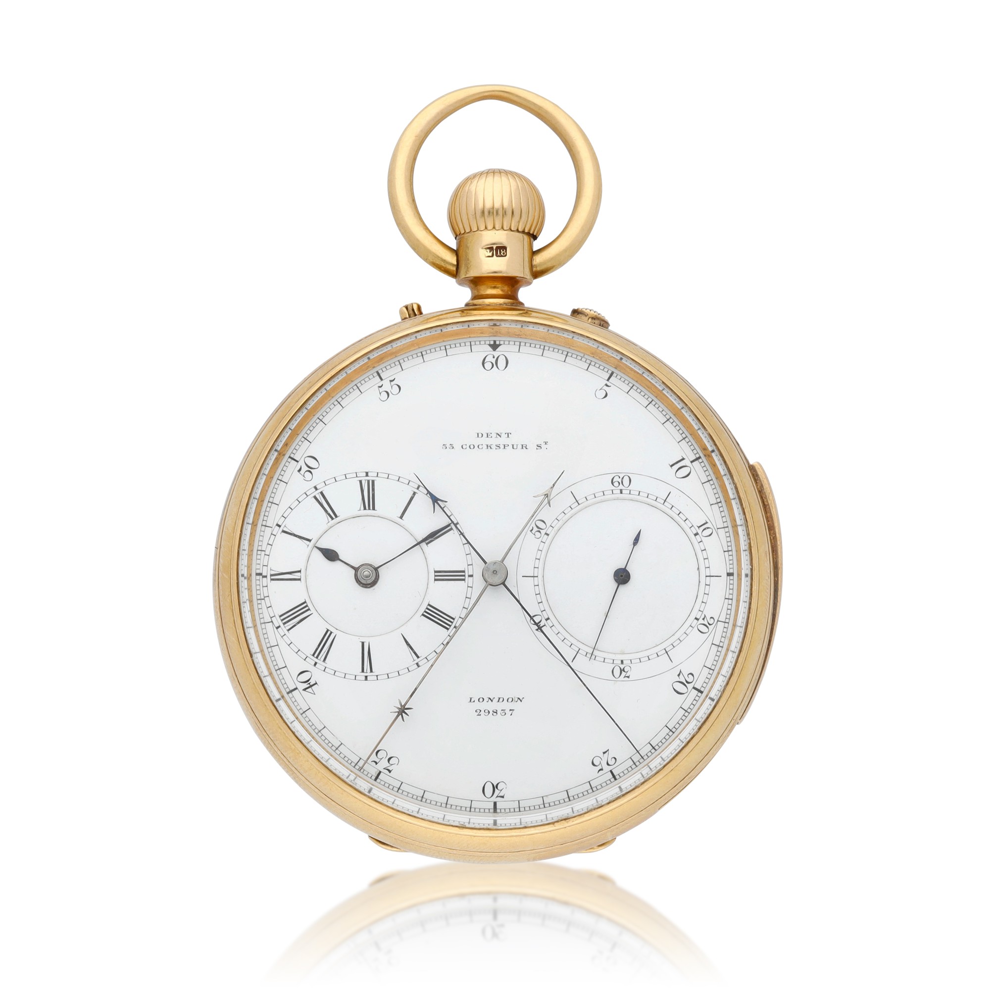 No. 29837 A gold open-faced minute repeating split seconds chronograph ...