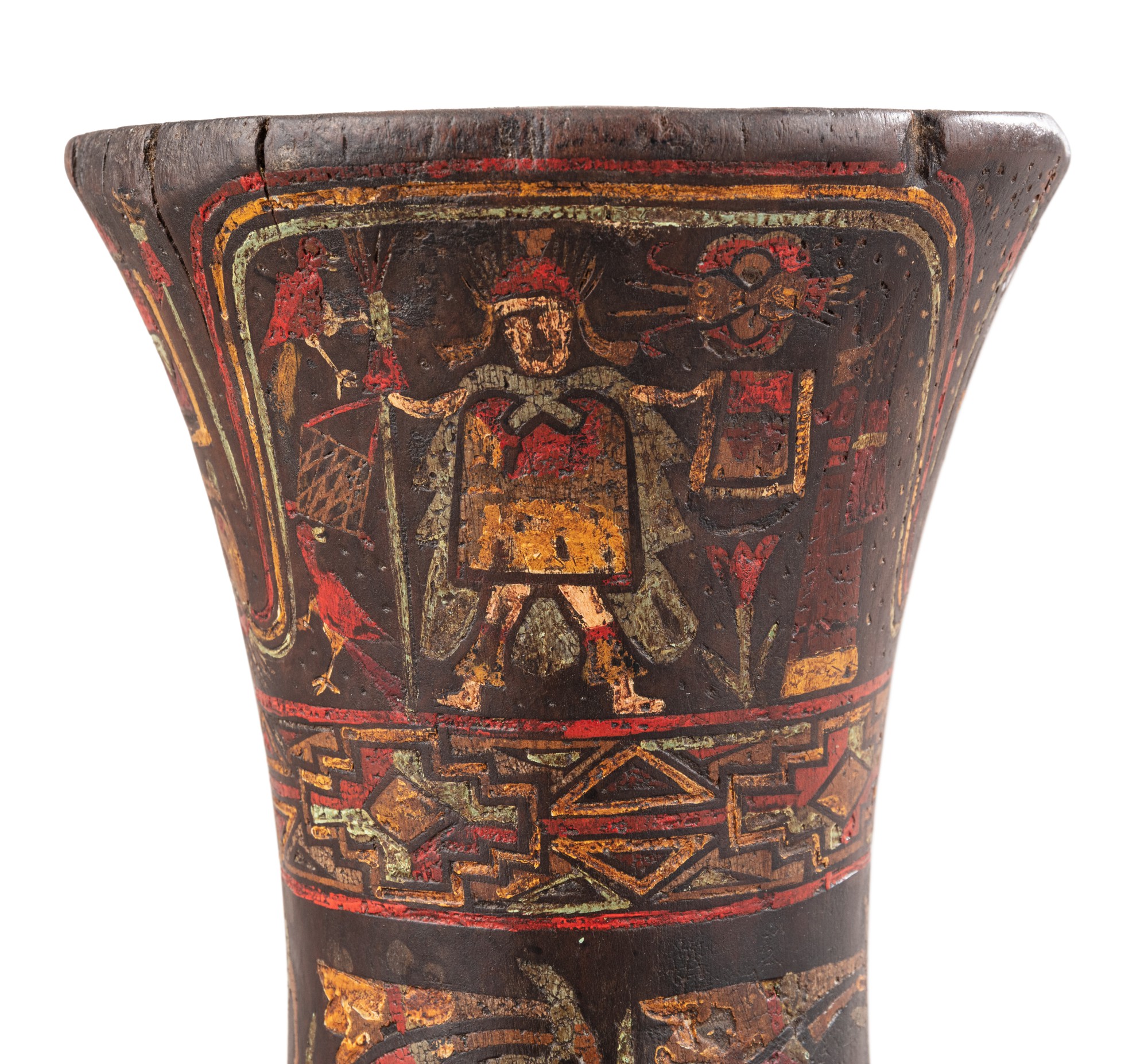 Five Keros polychrome Vessels, Inca, Peru, 16th century | Cinq vases ...