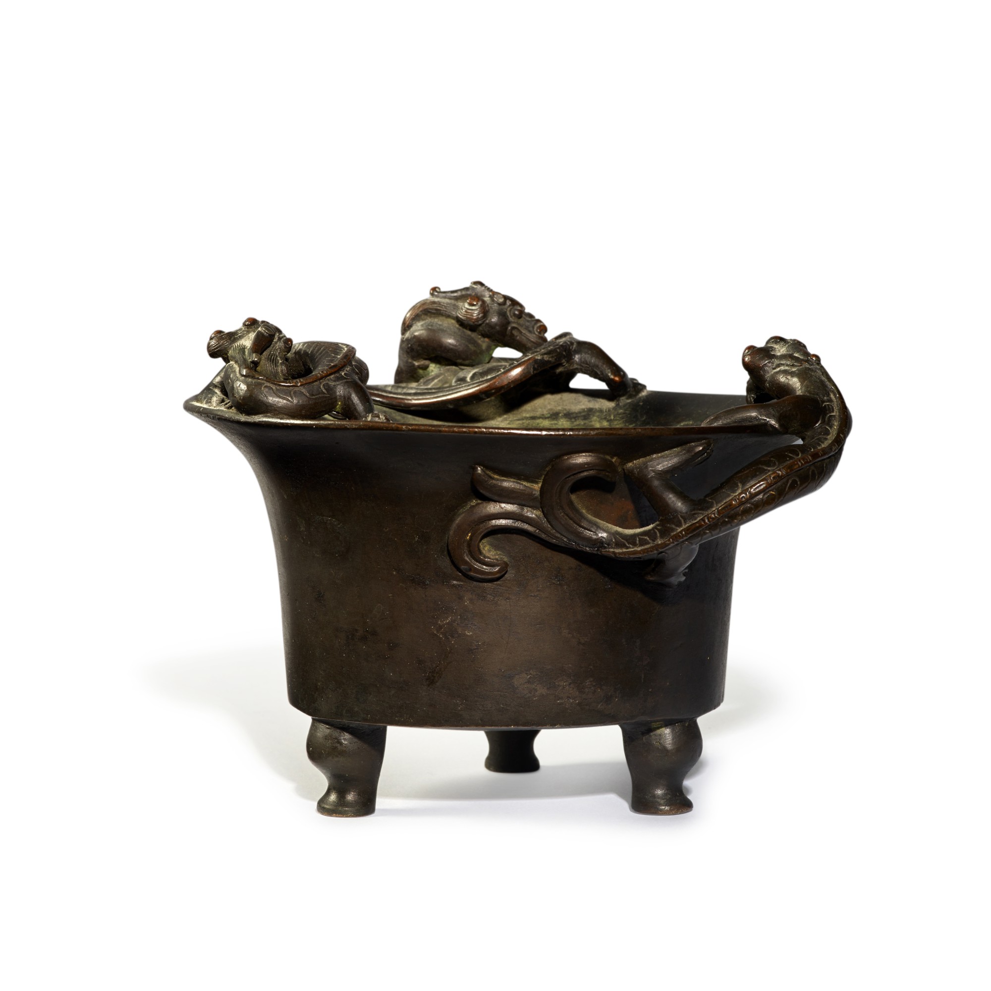 A bronze tripod 'chilong' censer, Qing dynasty, 19th century | 清十九世紀 ...