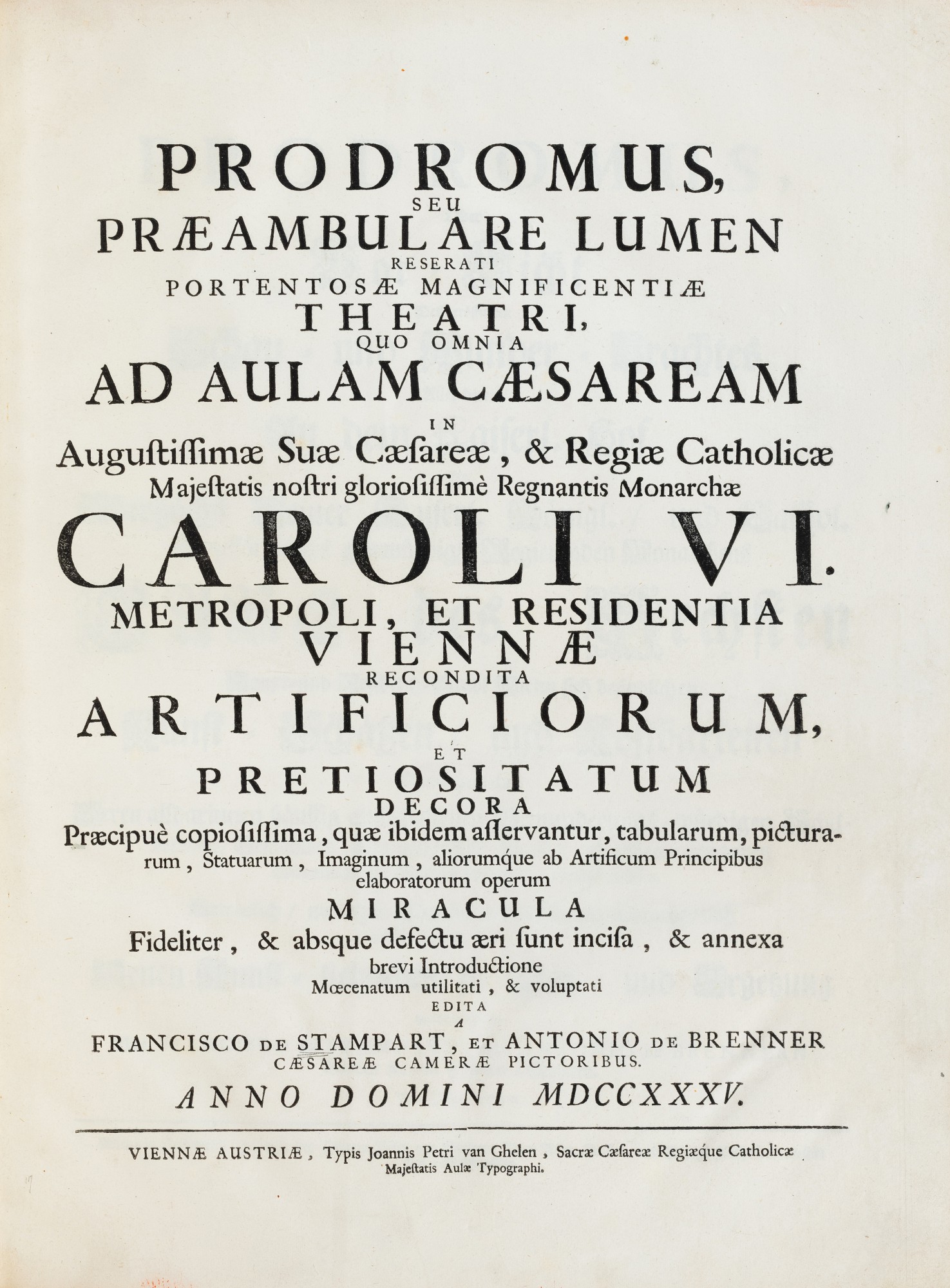 Prodromus... Vienne, 1735. In-folio. Rel. de Dupré. Édition originale ...