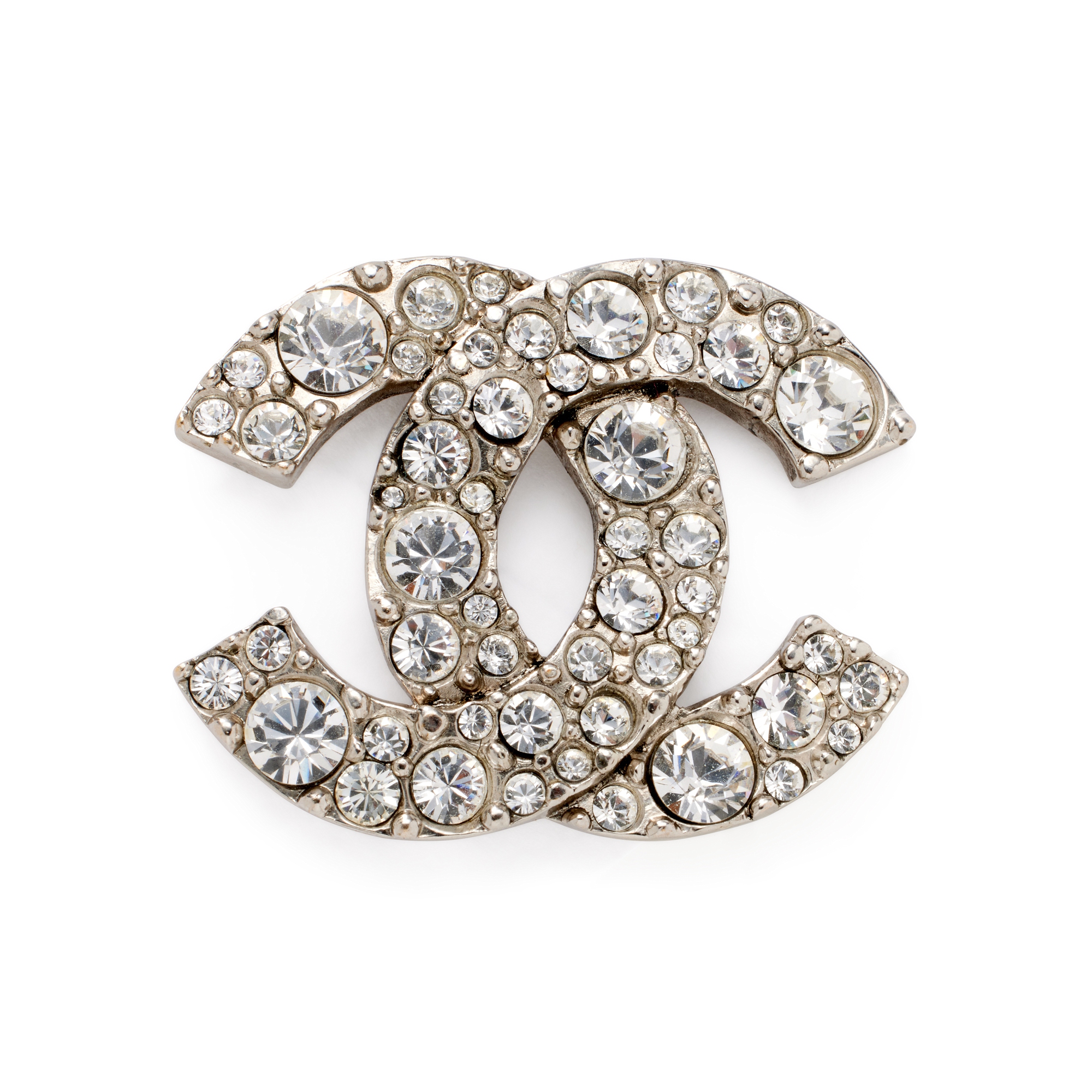 Chanel Silver And Strass CC Brooch, 2010 Available For Immediate Sale ...